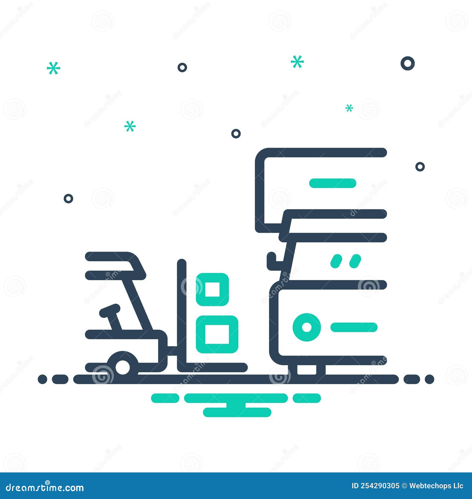 Mix Icon For Carriers, Bearer And Conveyor Cartoon Vector ...
