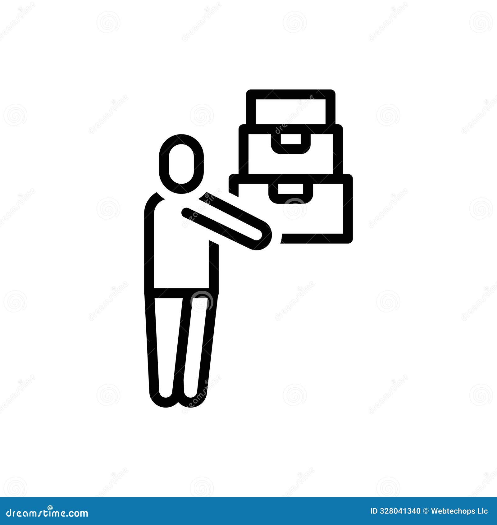 Black Line Icon for Carry Box, Carry and Parcel Stock Illustration ...