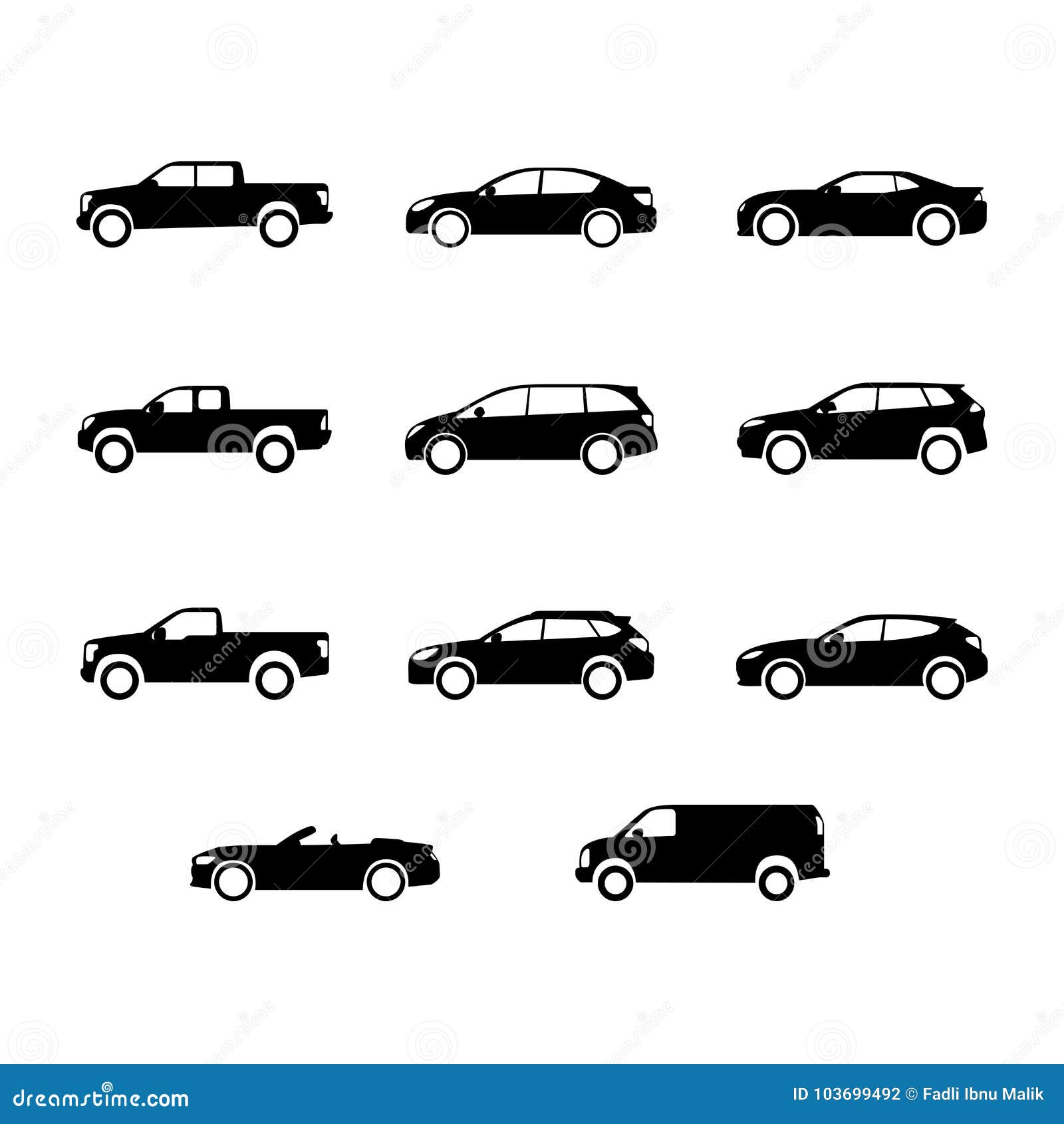 11 icon cars pack Vector stock vector. Illustration of vehicle - 103699492