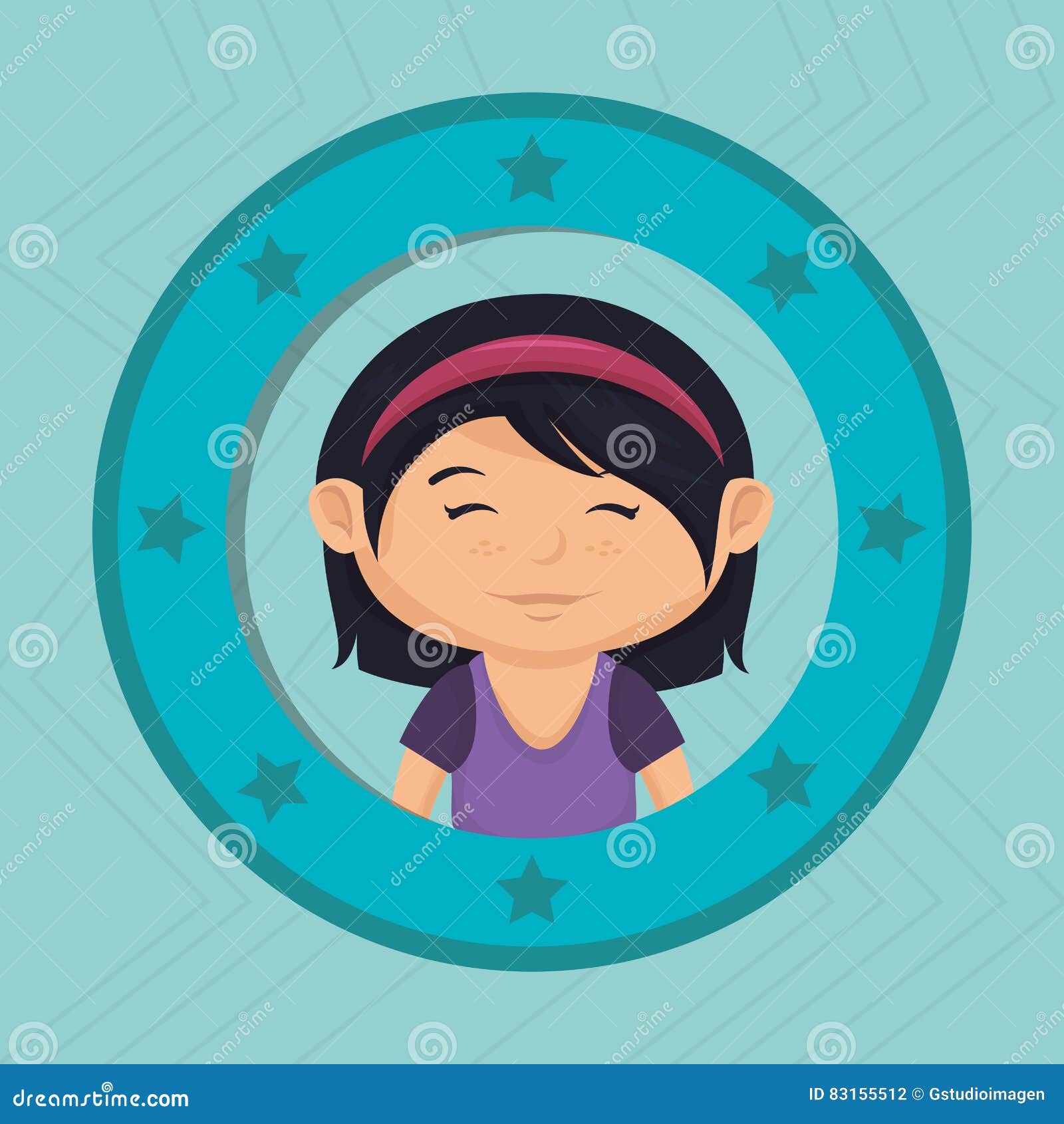 Icon cartoon child happy stock illustration. Illustration of black ...