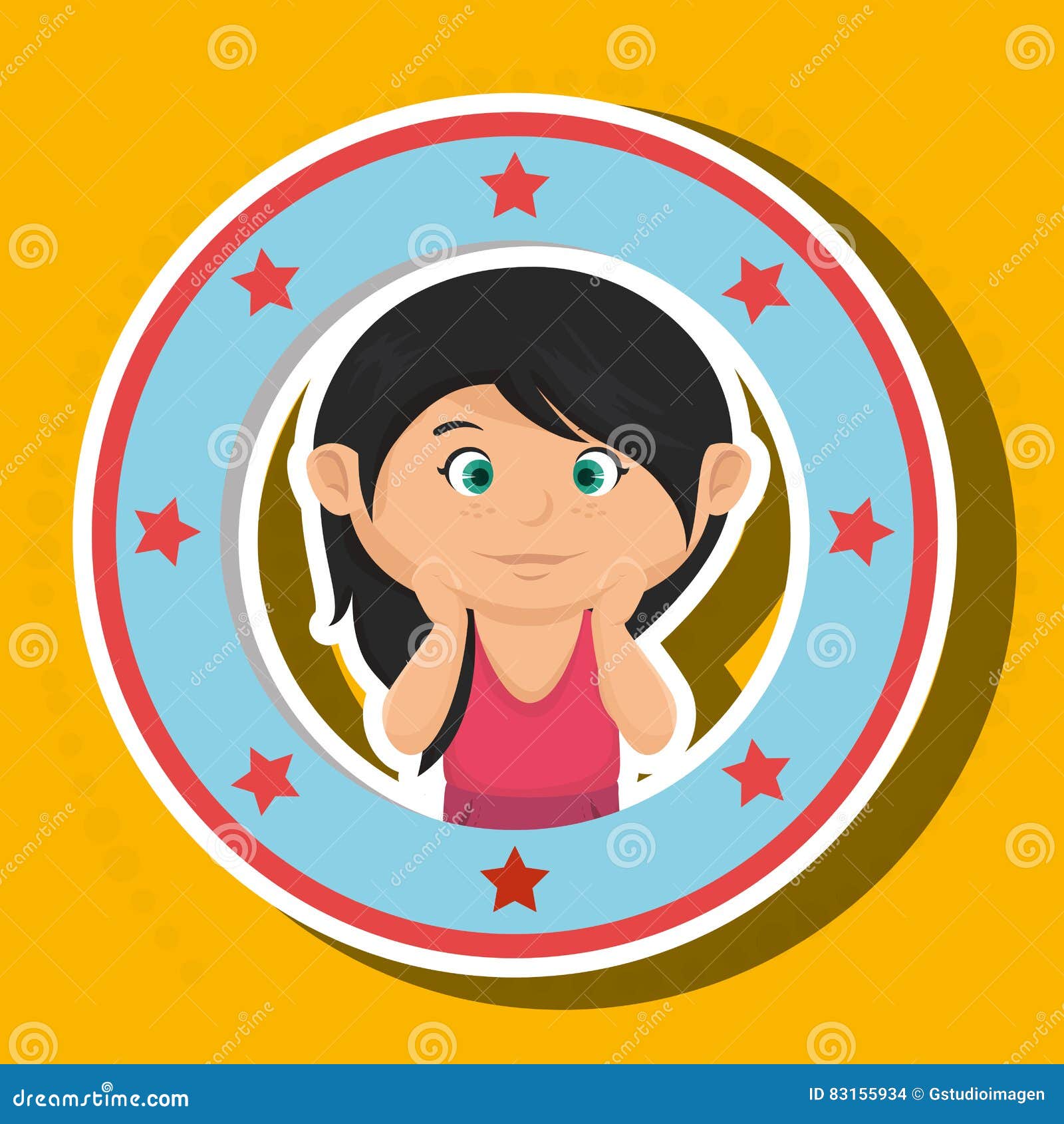 Icon cartoon child happy stock illustration. Illustration of blue ...