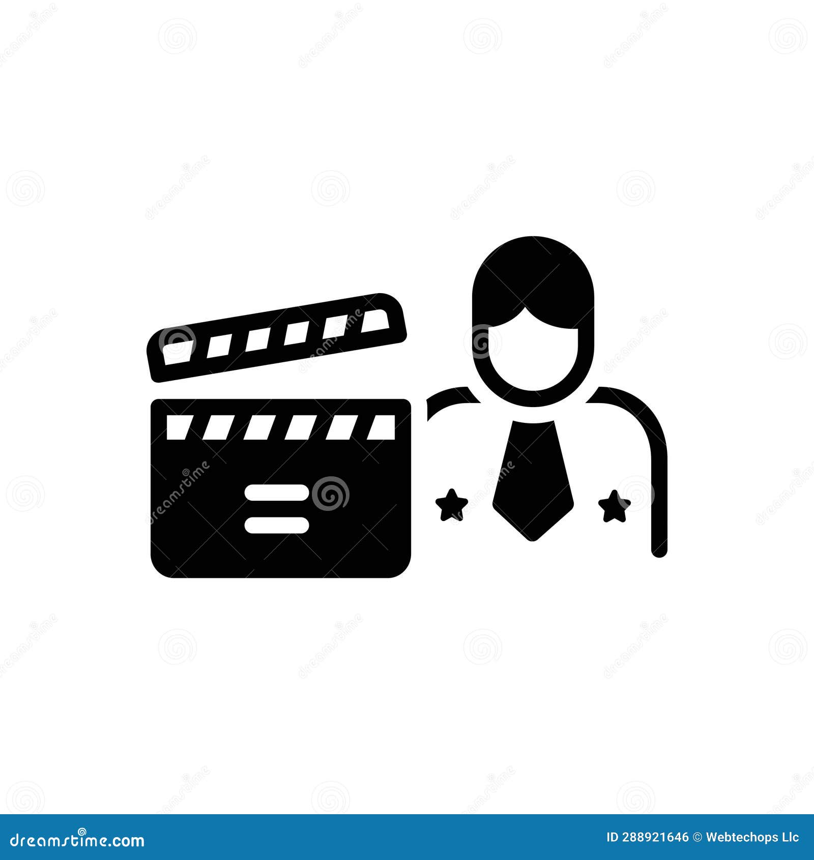 Black Solid Icon for Casting, Movie and Shooting Stock Illustration ...