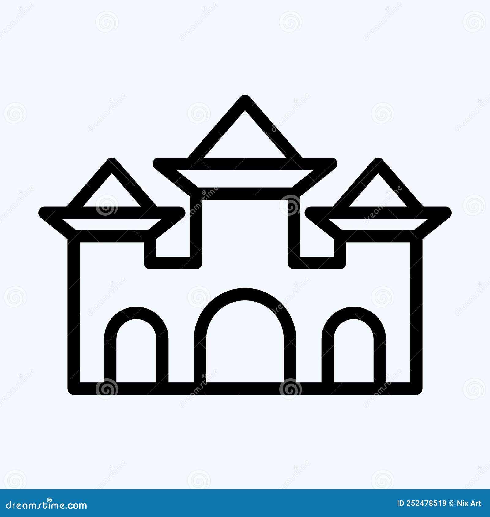 Icon Castle. Suitable for Halloween Symbol. Line Style. Simple Design ...