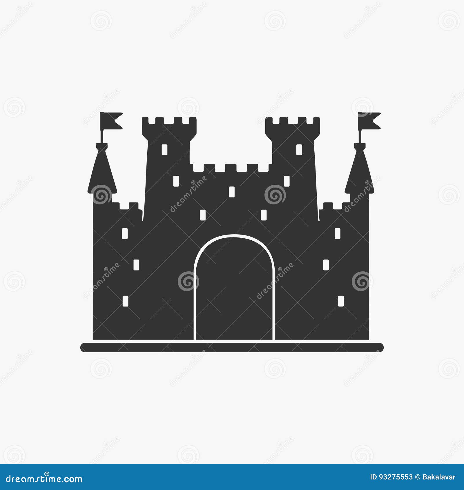 Icon Castle Vector Silhouette Stock Illustration - Illustration of flat ...