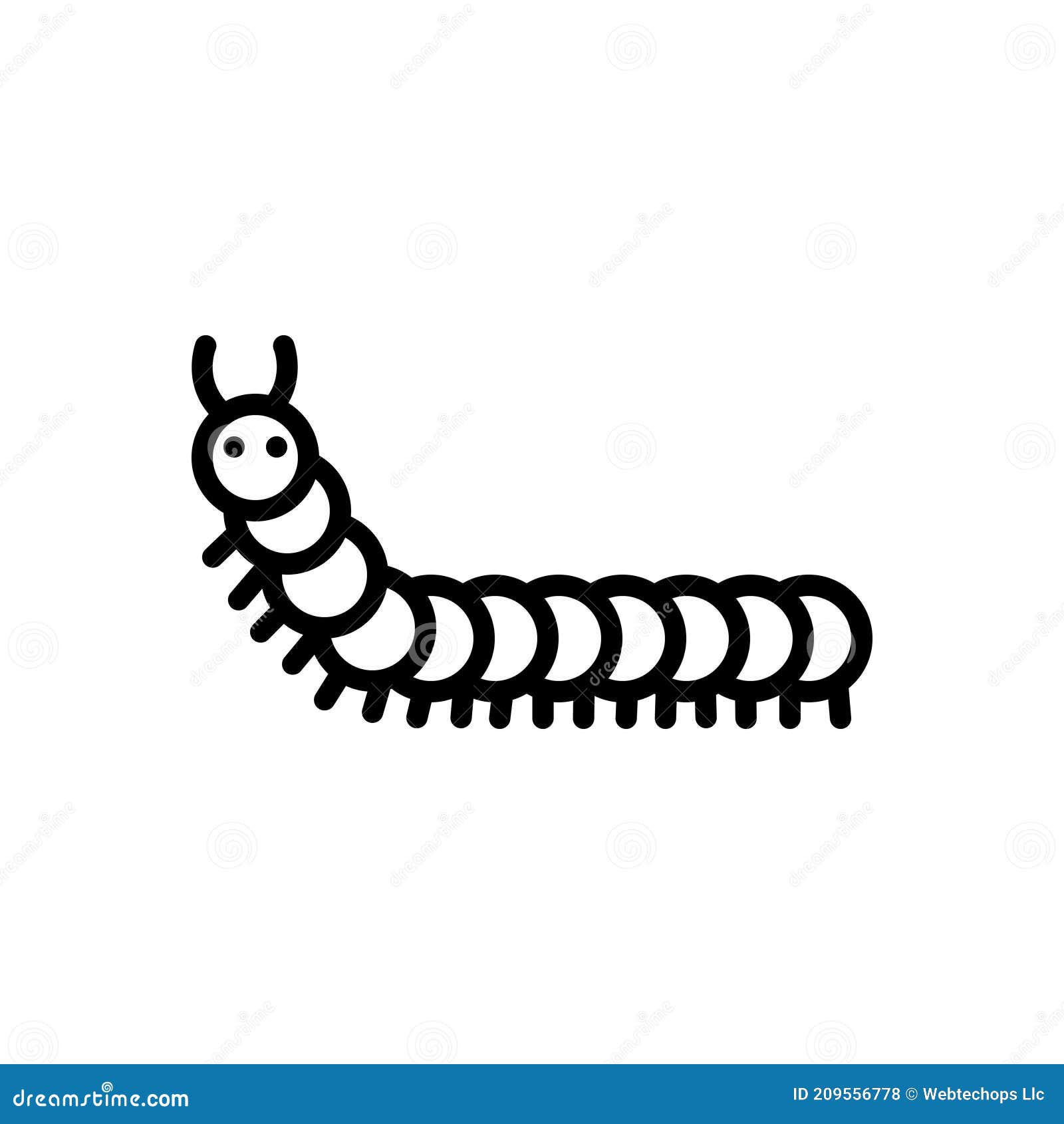 Black Line Icon for Caterpillar, Worm and Larva Stock Vector ...