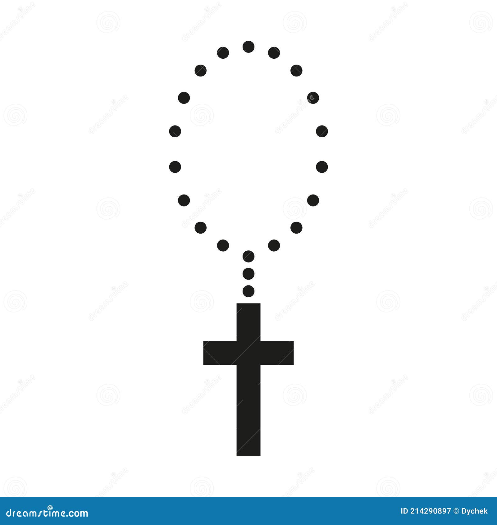 Icon of the Catholic Cross. Simple Vector Illustration on a White ...