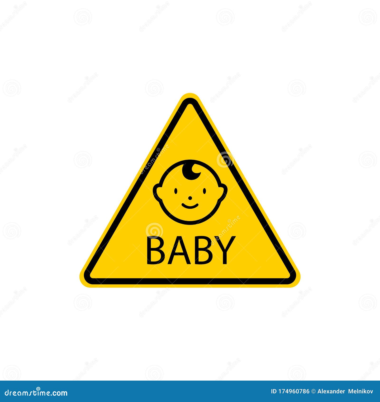 Caution Baby Face Little Ban Black Silhouette Icon. Forbid Danger Game ...