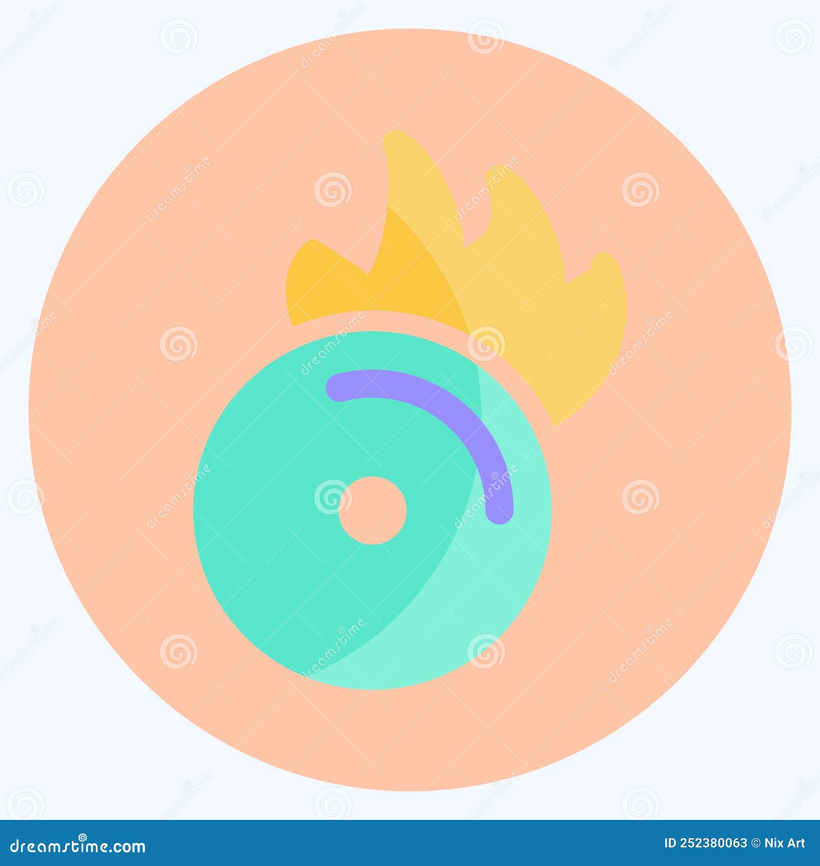 Icon CD on Fire. Suitable for Music Symbol. Flat Style. Simple Design ...