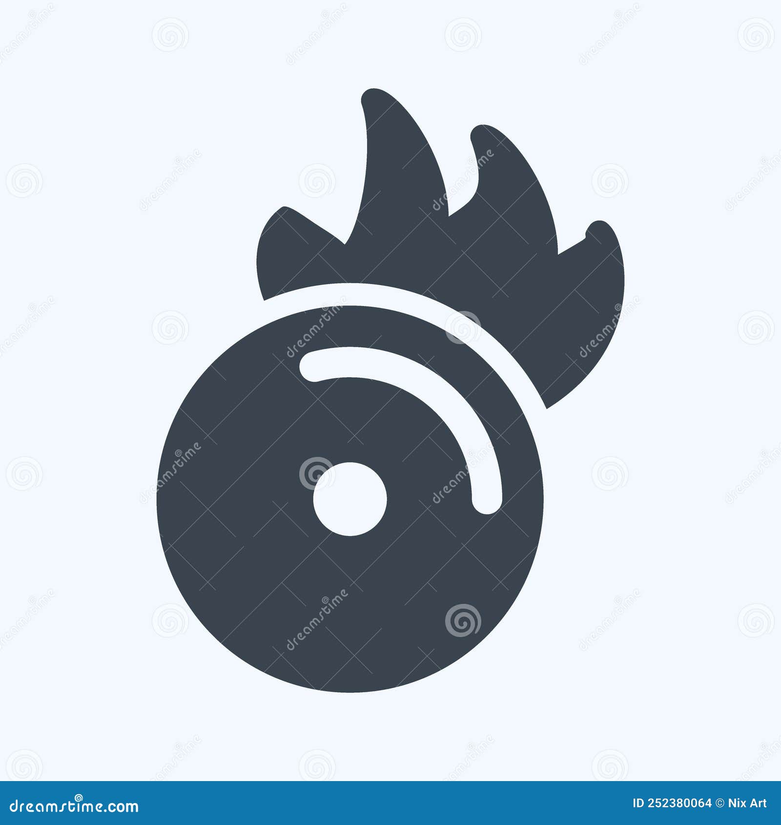 Icon CD on Fire. Suitable for Music Symbol. Glyph Style. Simple Design ...