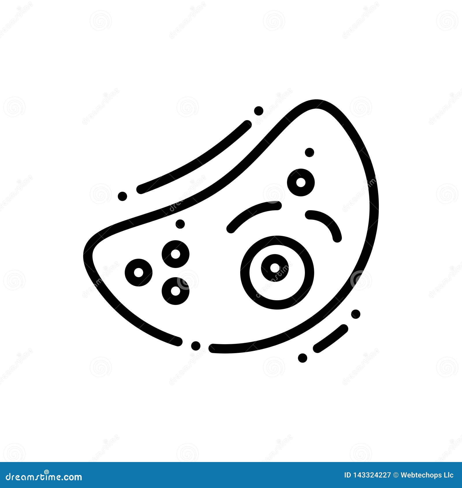 Black Line Icon for Cell, Vesicle and Unicellular Stock Vector ...