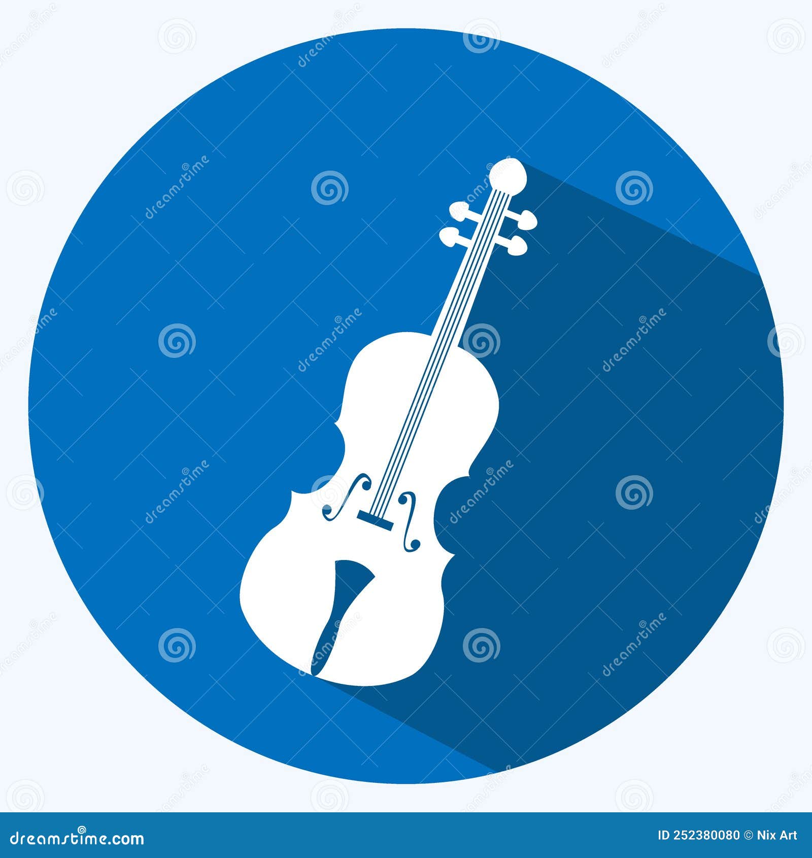 Icon Cello. Suitable for Music Symbol. Long Shadow Style. Simple Design ...