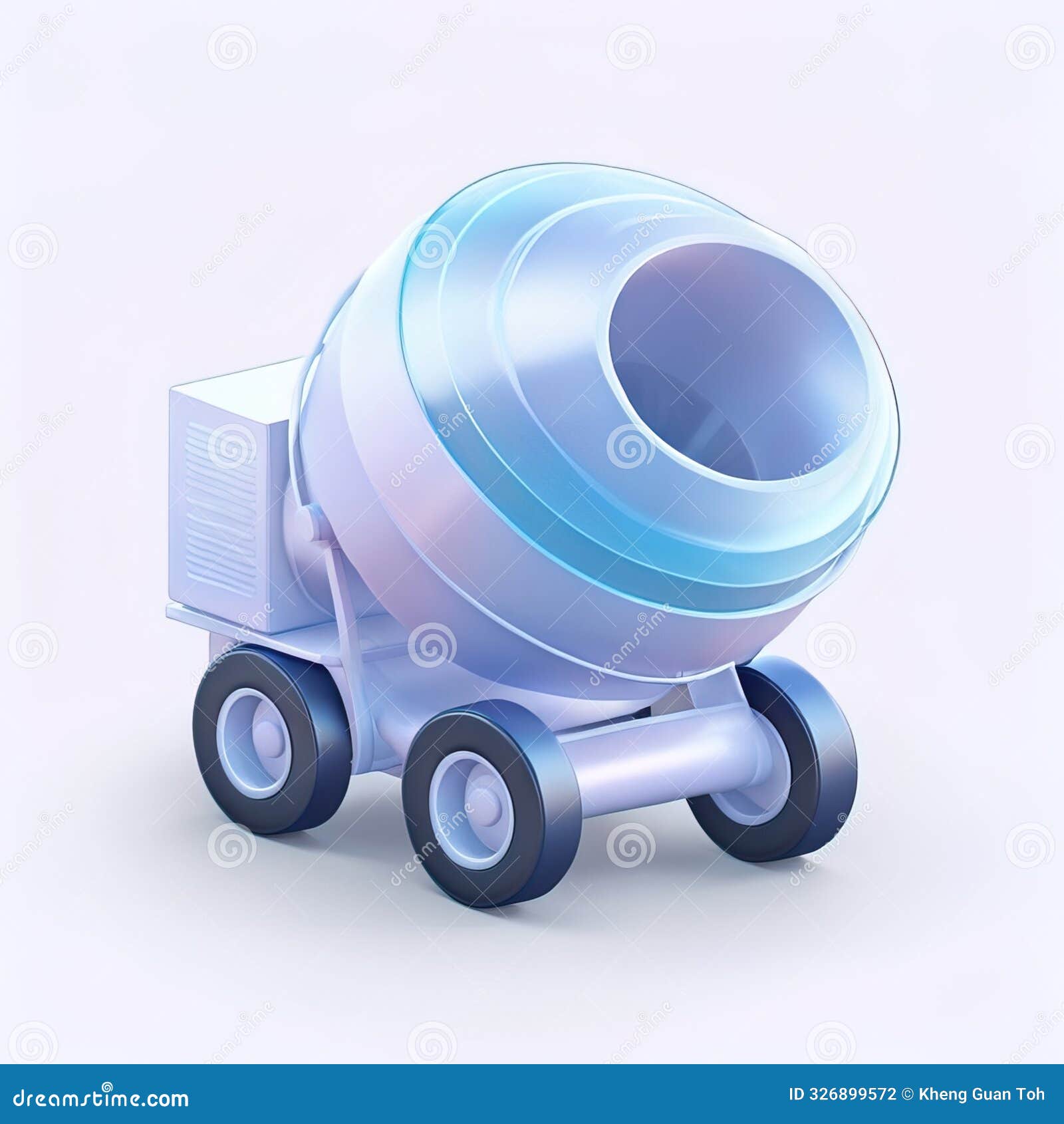 Icon of Cement Mixer, Glossy Glass Style Stock Illustration ...