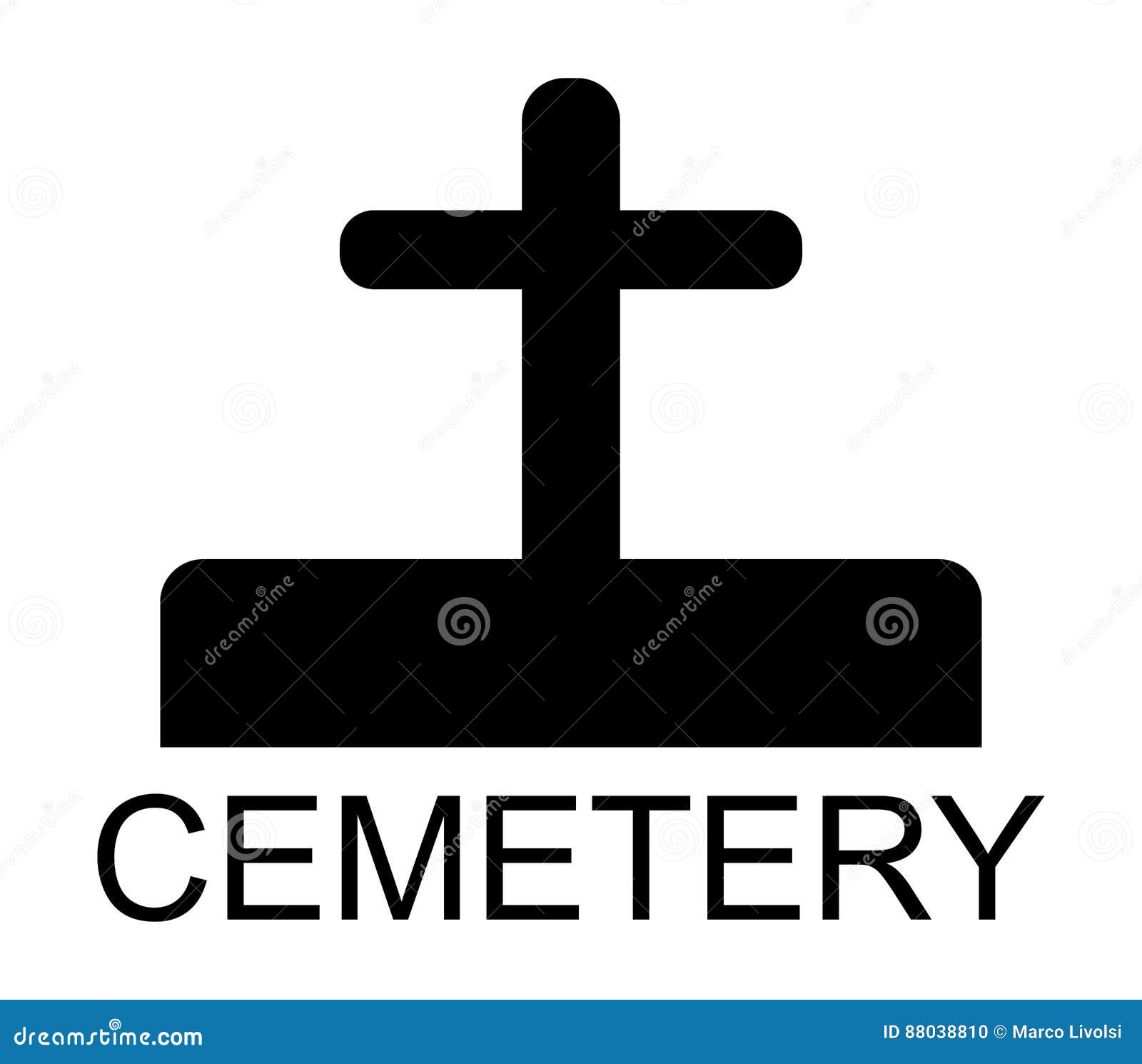 Icon cemetery illustrated stock illustration. Illustration of icon ...