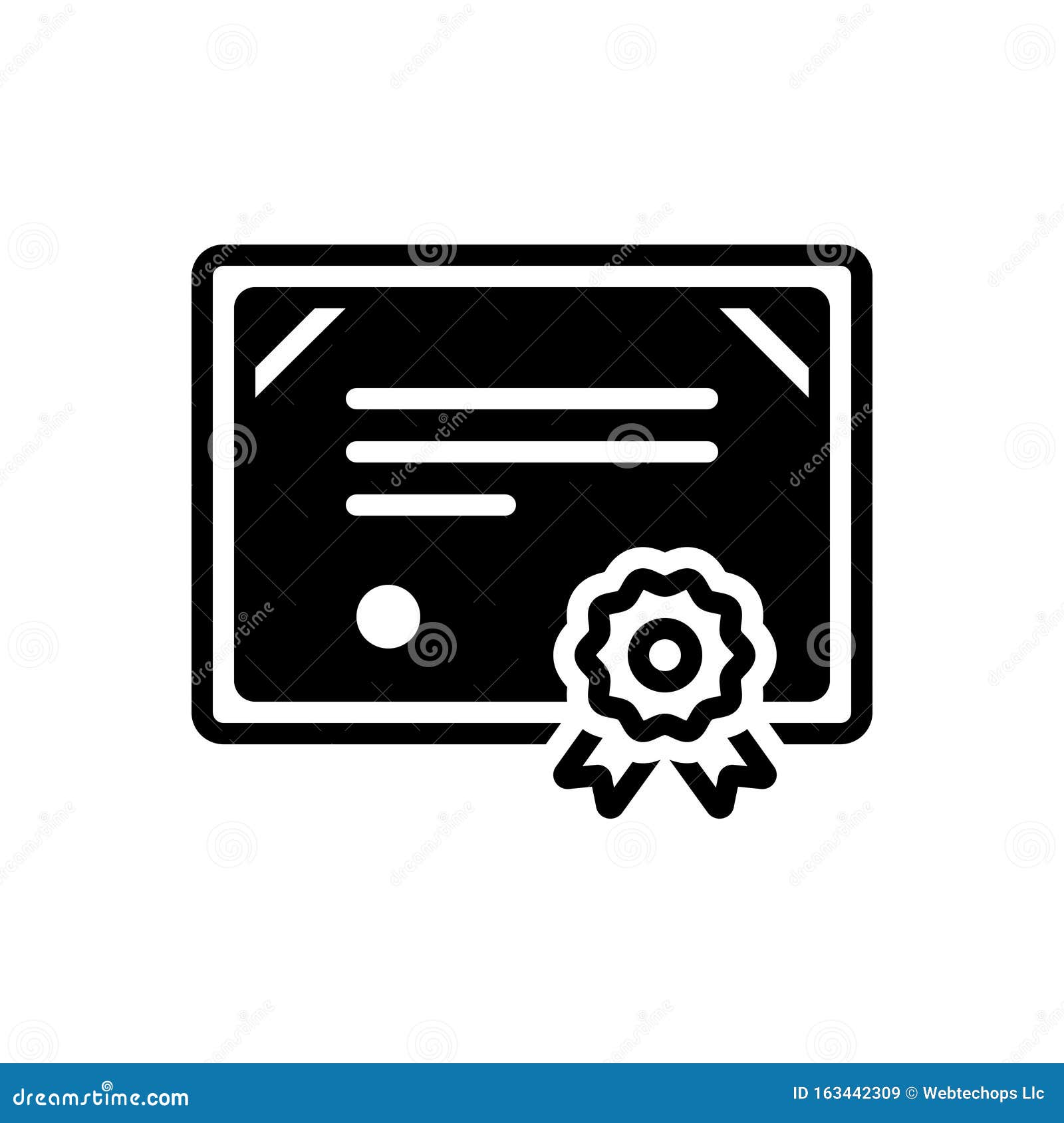 Black Solid Icon for Certificate, Affidavit and Authorization Stock ...