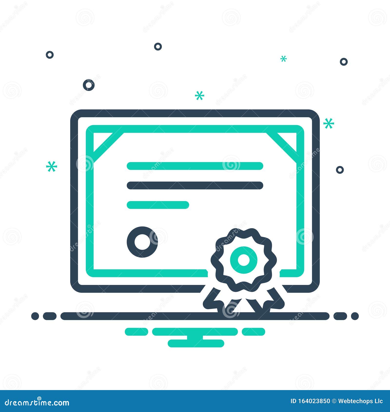 Mix Icon for Certificate, Affidavit and Authentication Stock Vector ...