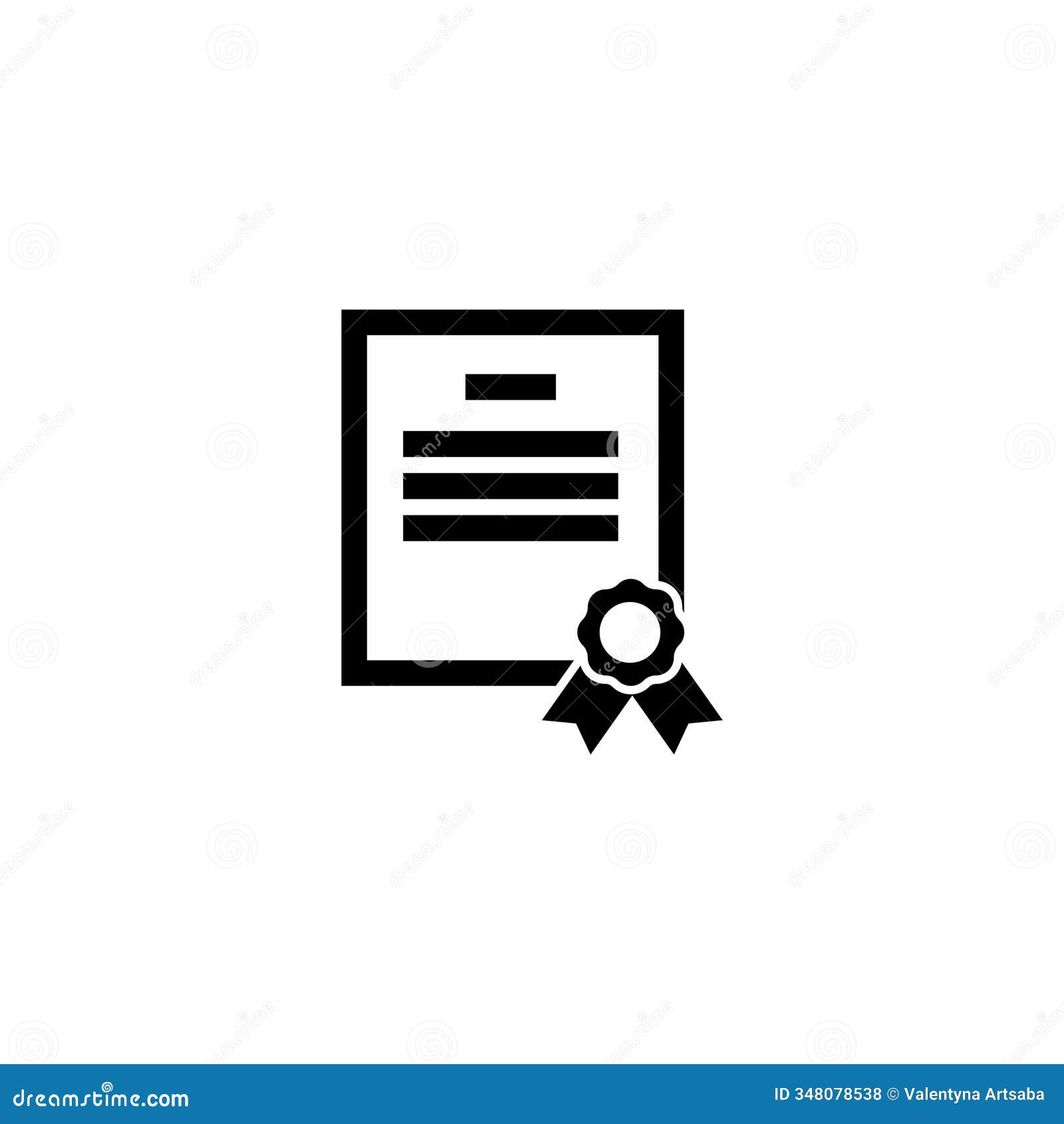 Icon of a Certificate with a Ribbon, Symbolizing Achievement and ...