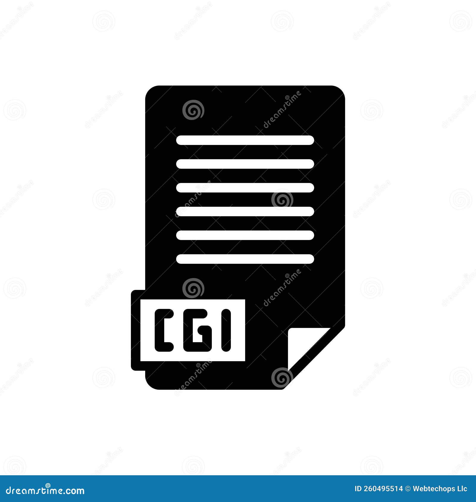 Black Solid Icon for Cgi, Doc and Document Stock Vector - Illustration ...