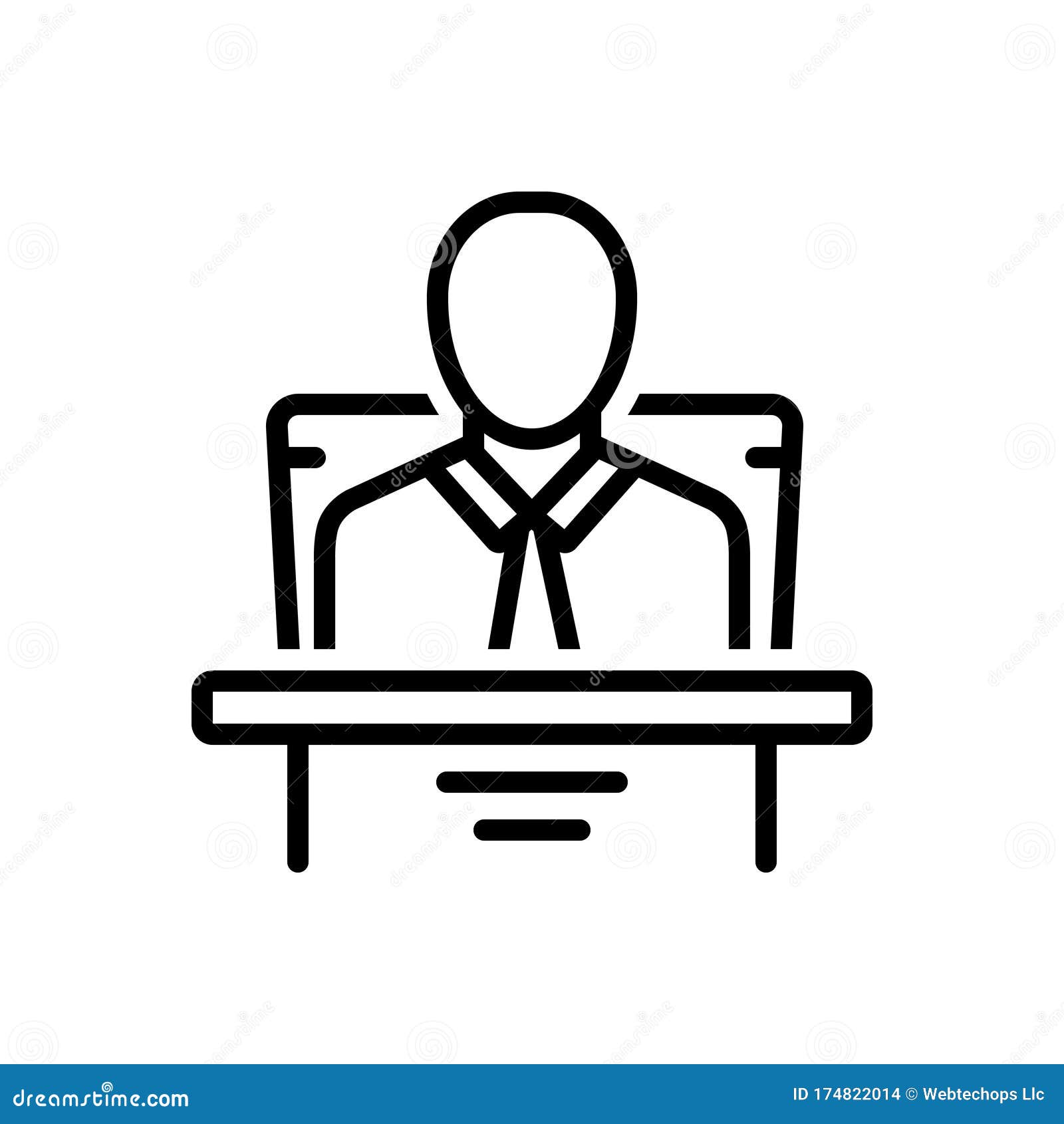 Black Line Icon for Chairman, President and Leader Stock Illustration ...