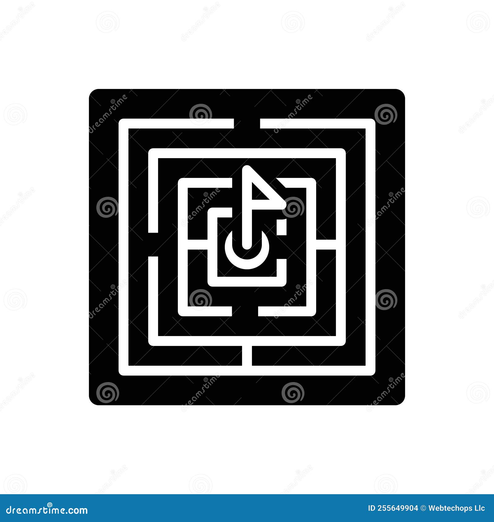 Black Solid Icon for Challenged, Maze and Complex Stock Vector ...