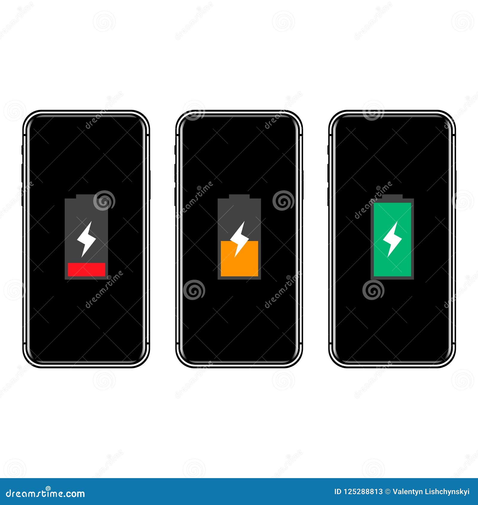 Icon Charging a Mobile Phone. Realistic Color Design. Vector ...