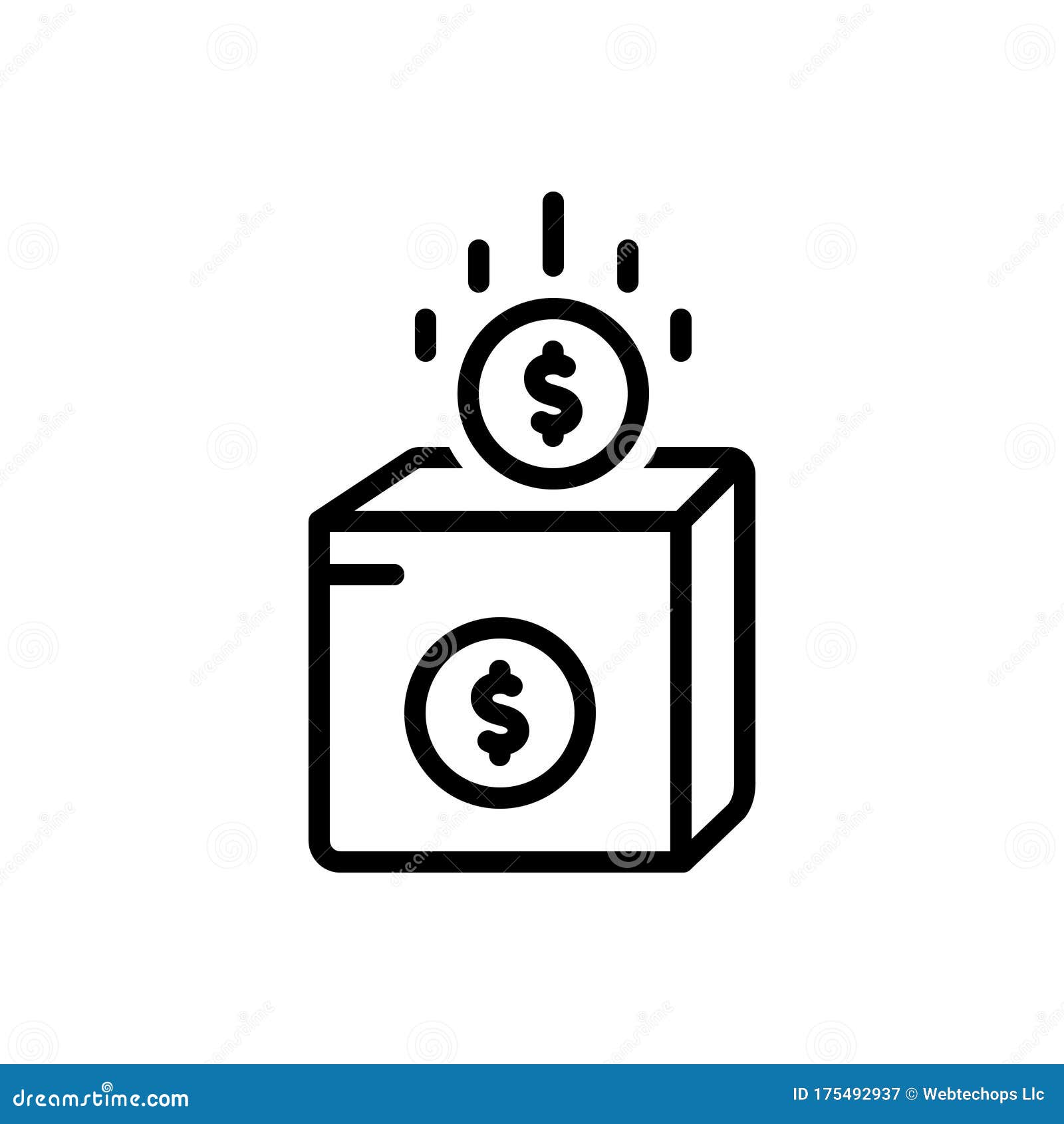 Black Line Icon for Charity, Contribution and Helpful Stock Vector ...
