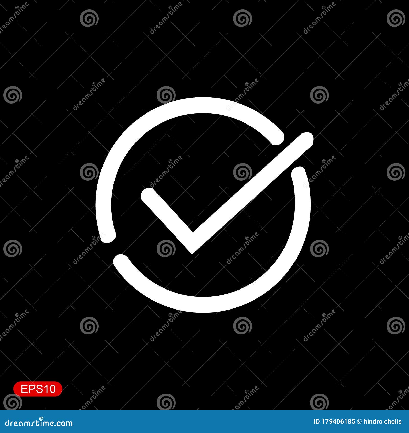 Icon Of Check Box With Black Background. Stock Vector - Illustration of ...