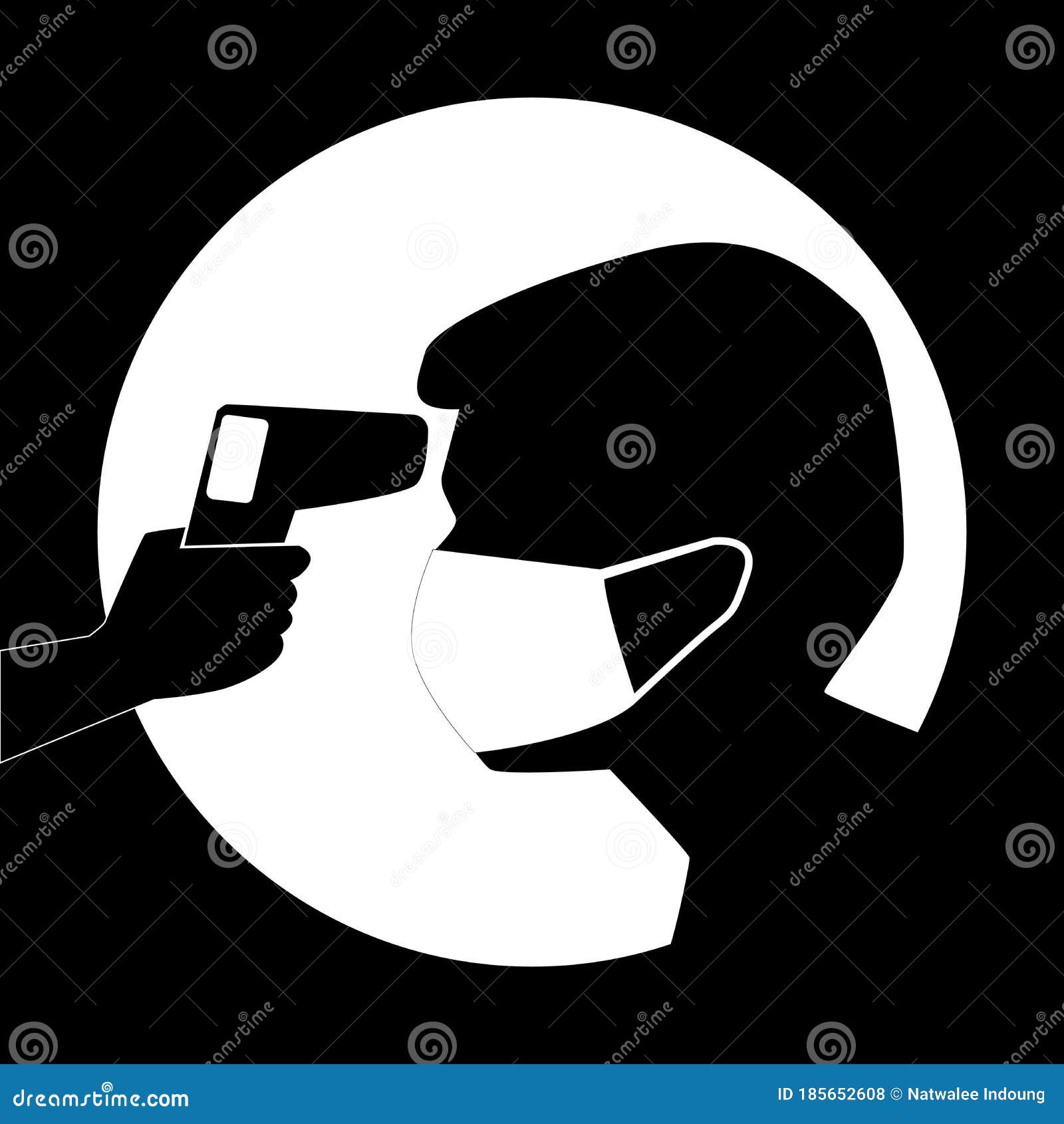 Check Human Body Temperature Icon. Showing Body Temperature Check Sign ...