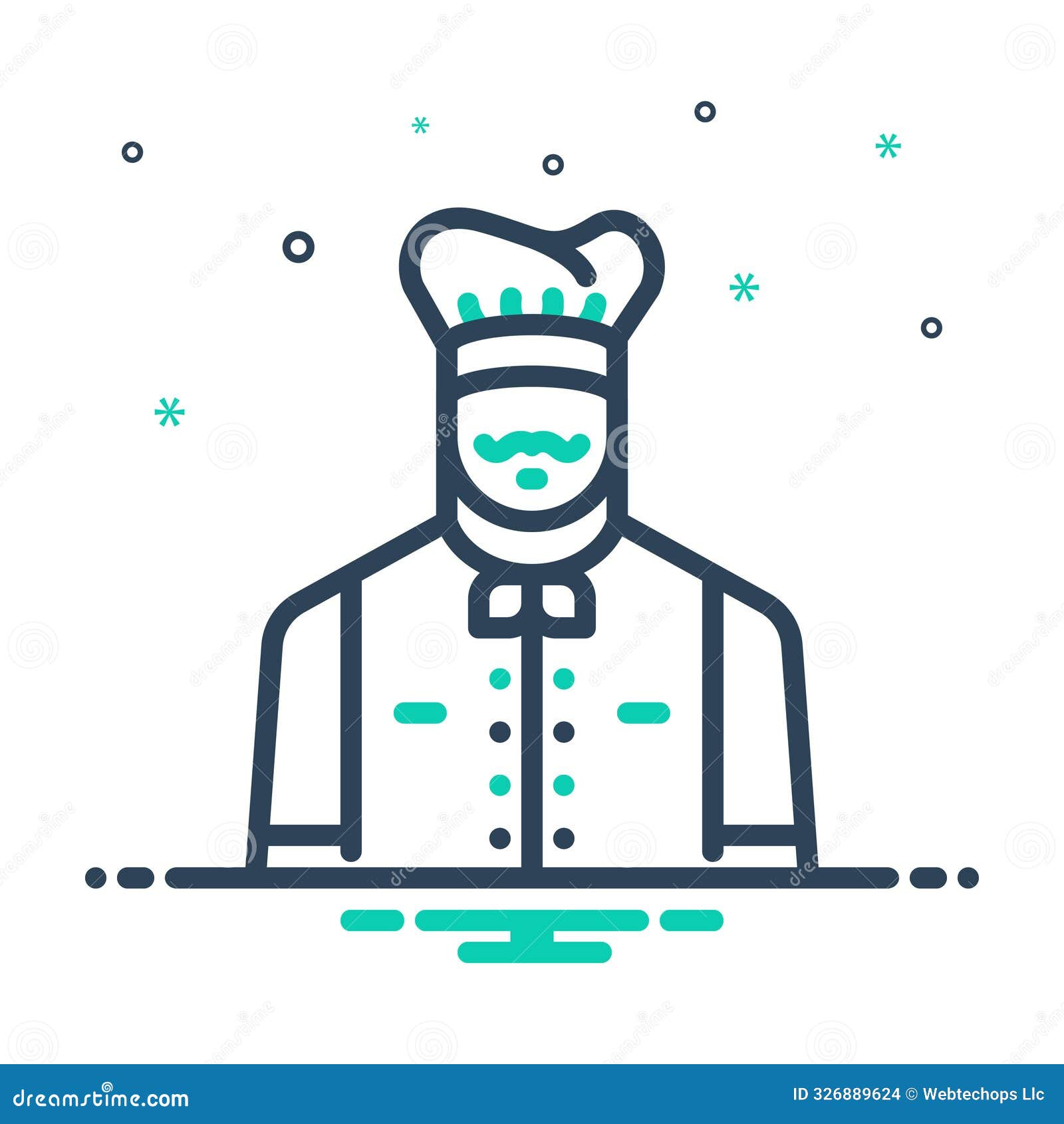 Chef Bakery With Sweet Food Stawberry Concept. Man Character Holding ...