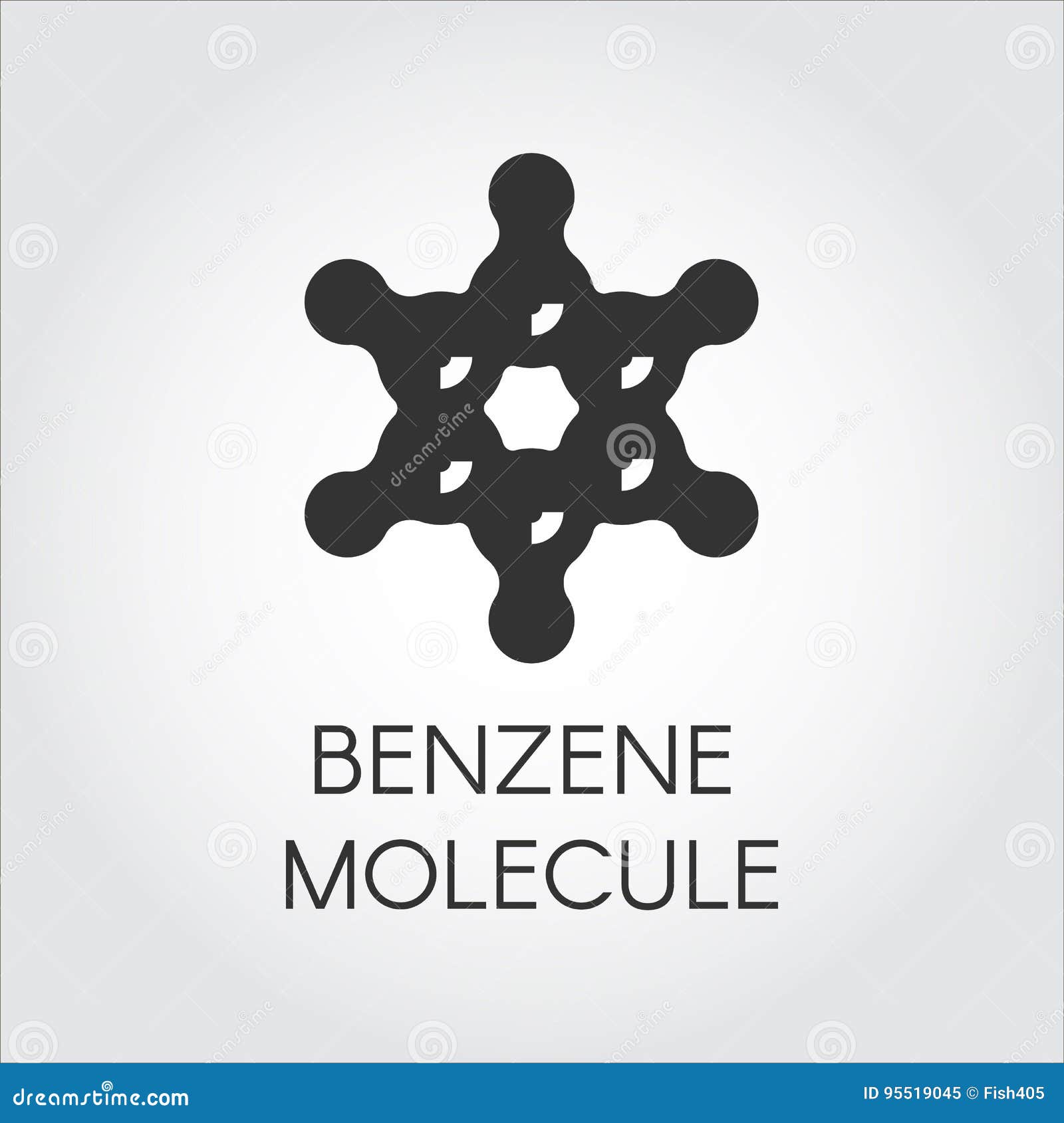 Icon of Chemical Model of Benzene Molecule. Organic Compound C6H6 ...