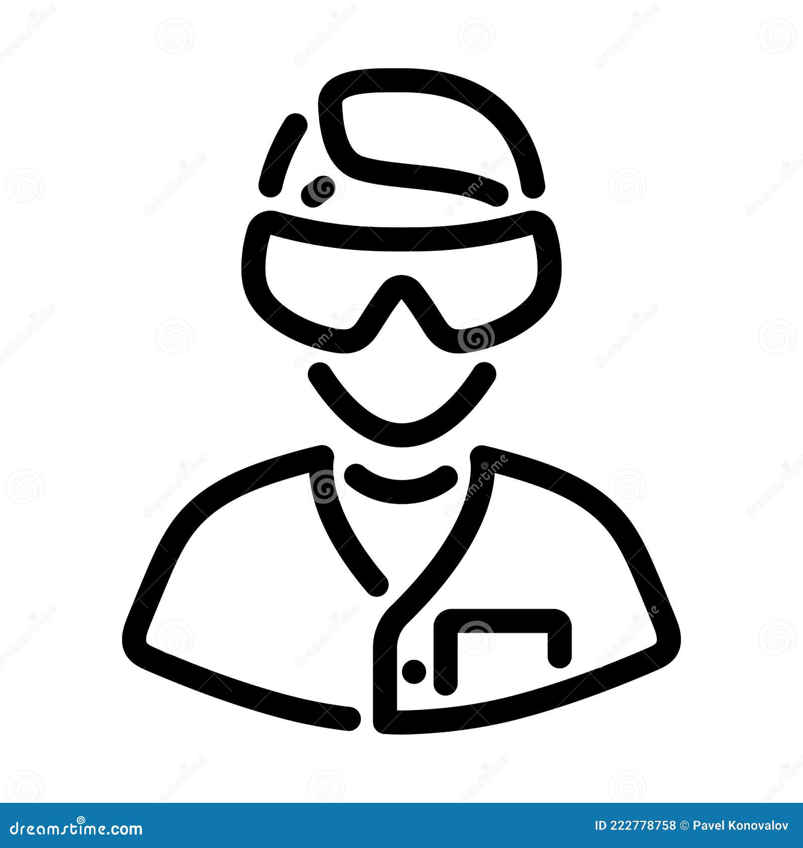 Icon of Chemist in Eyewear stock vector. Illustration of laboratory ...