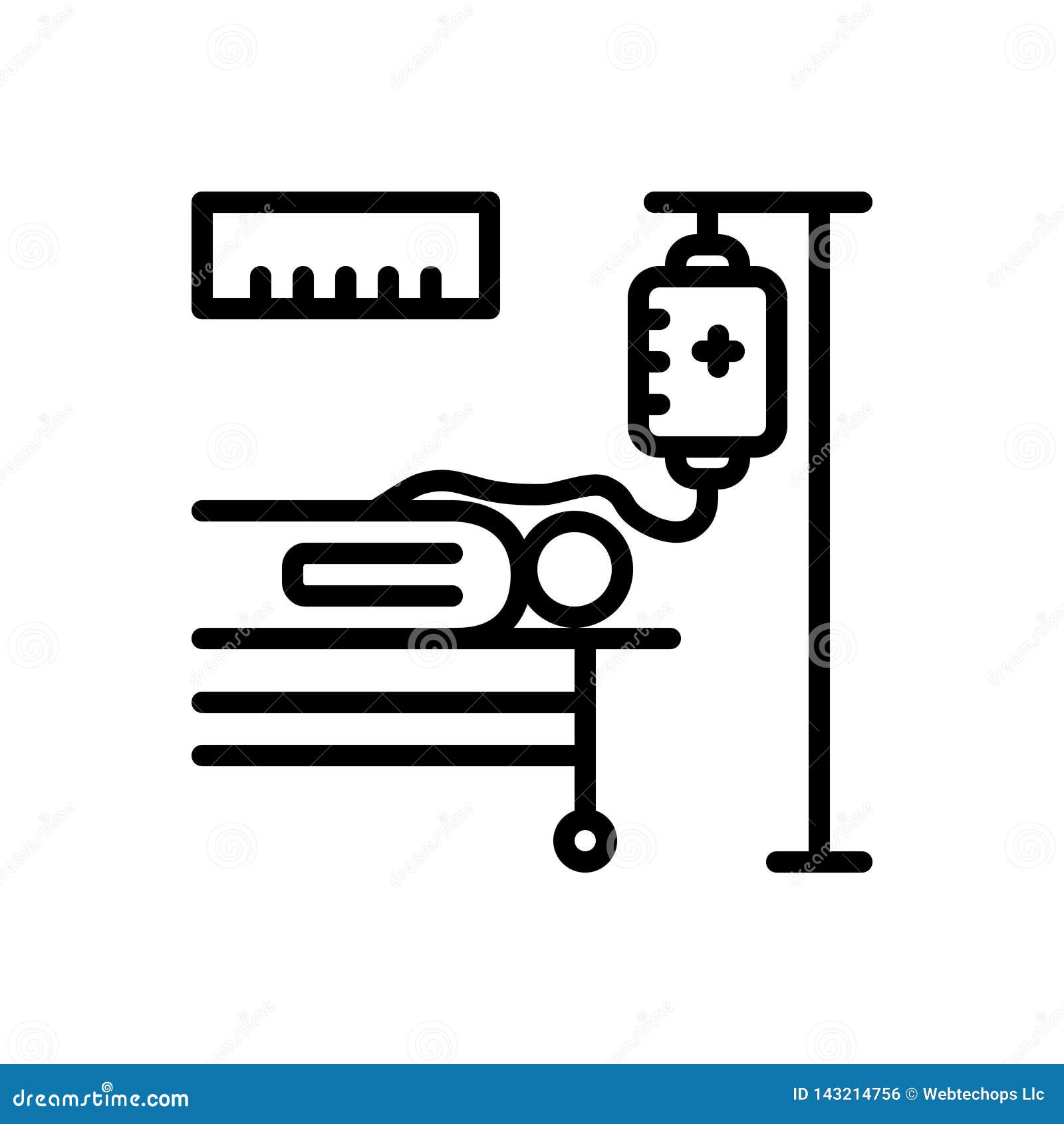 Black Line Icon for Chemotherapy, Intravenous and Treatment Stock ...