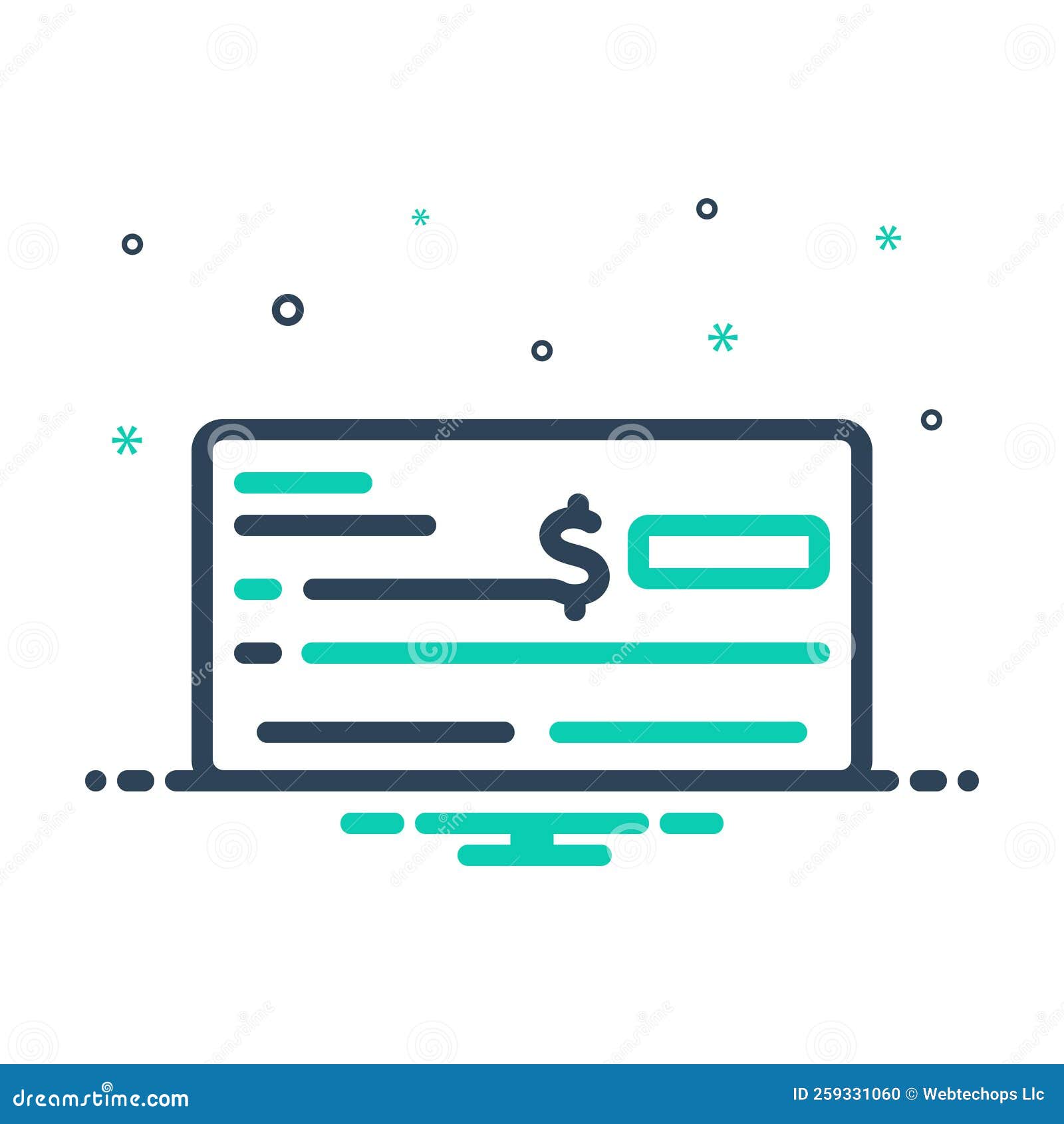Cheque, Chequebook Template. Blank Bank Cheque. Background For Banknote ...