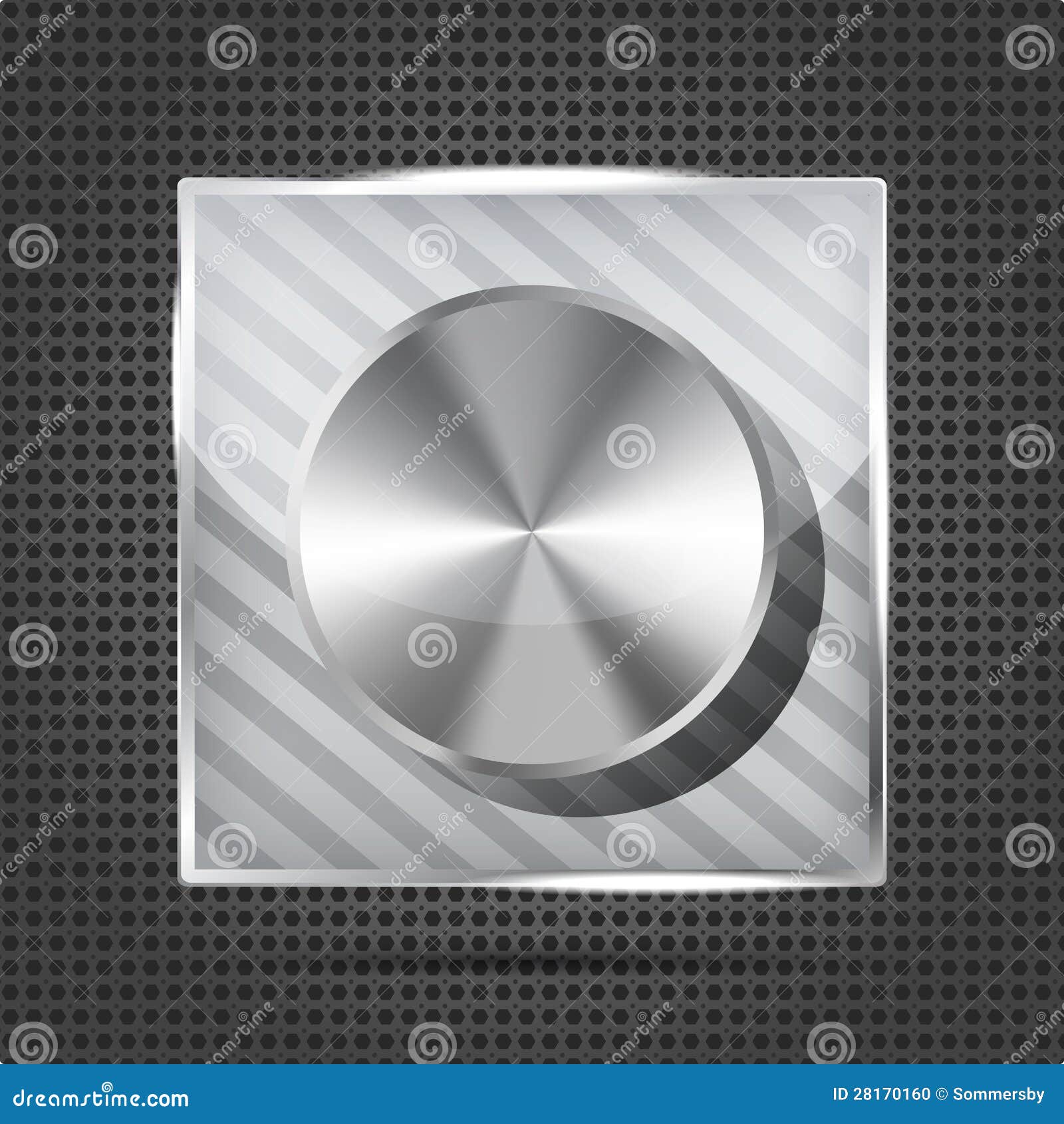 Chrome Volume Knob Turning Up Full With LED Light Meter Over White. 3D ...