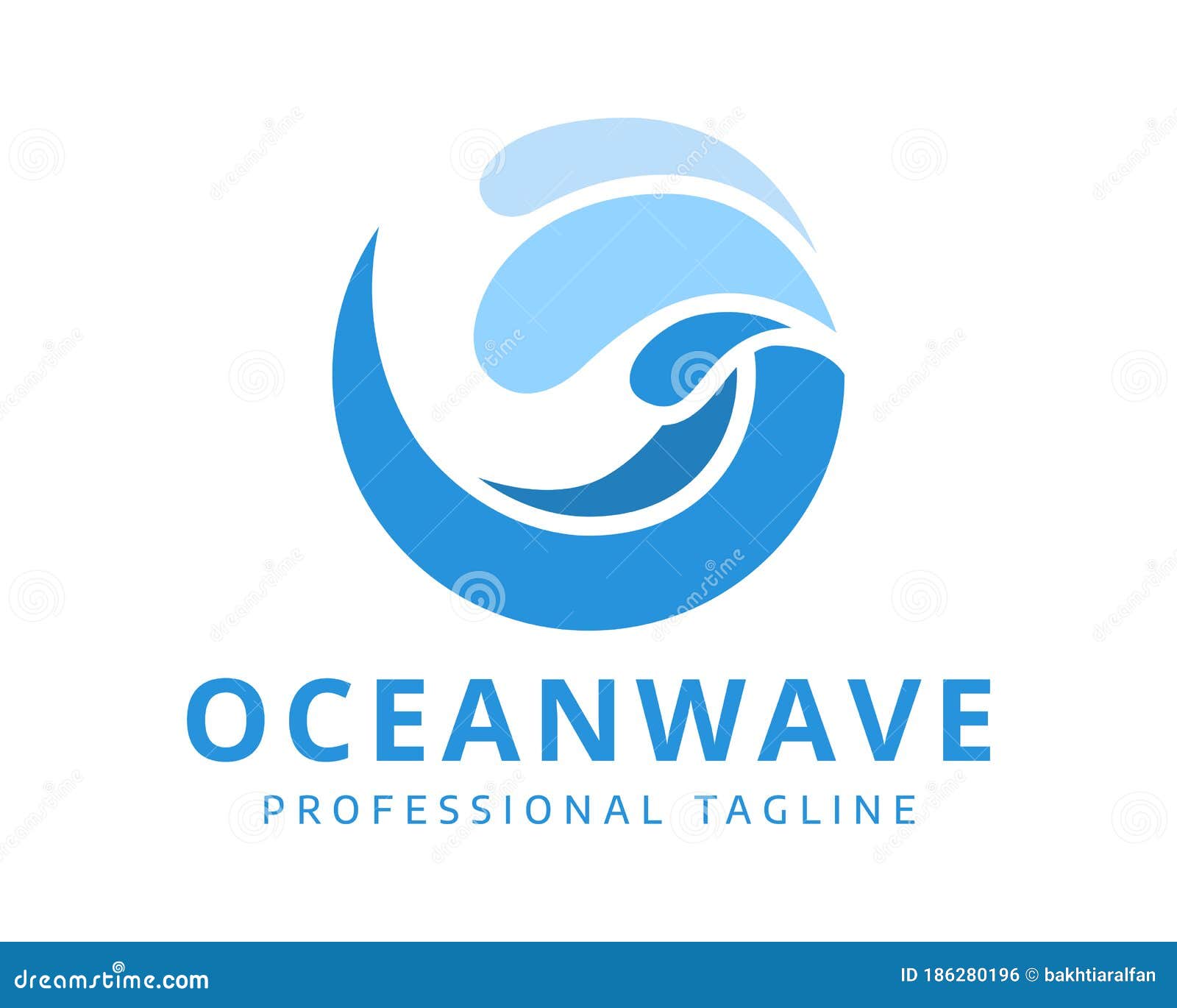 Circle Ocean Wave Logo Type Vector Stock Vector - Illustration of geometric, cruise: 186280196