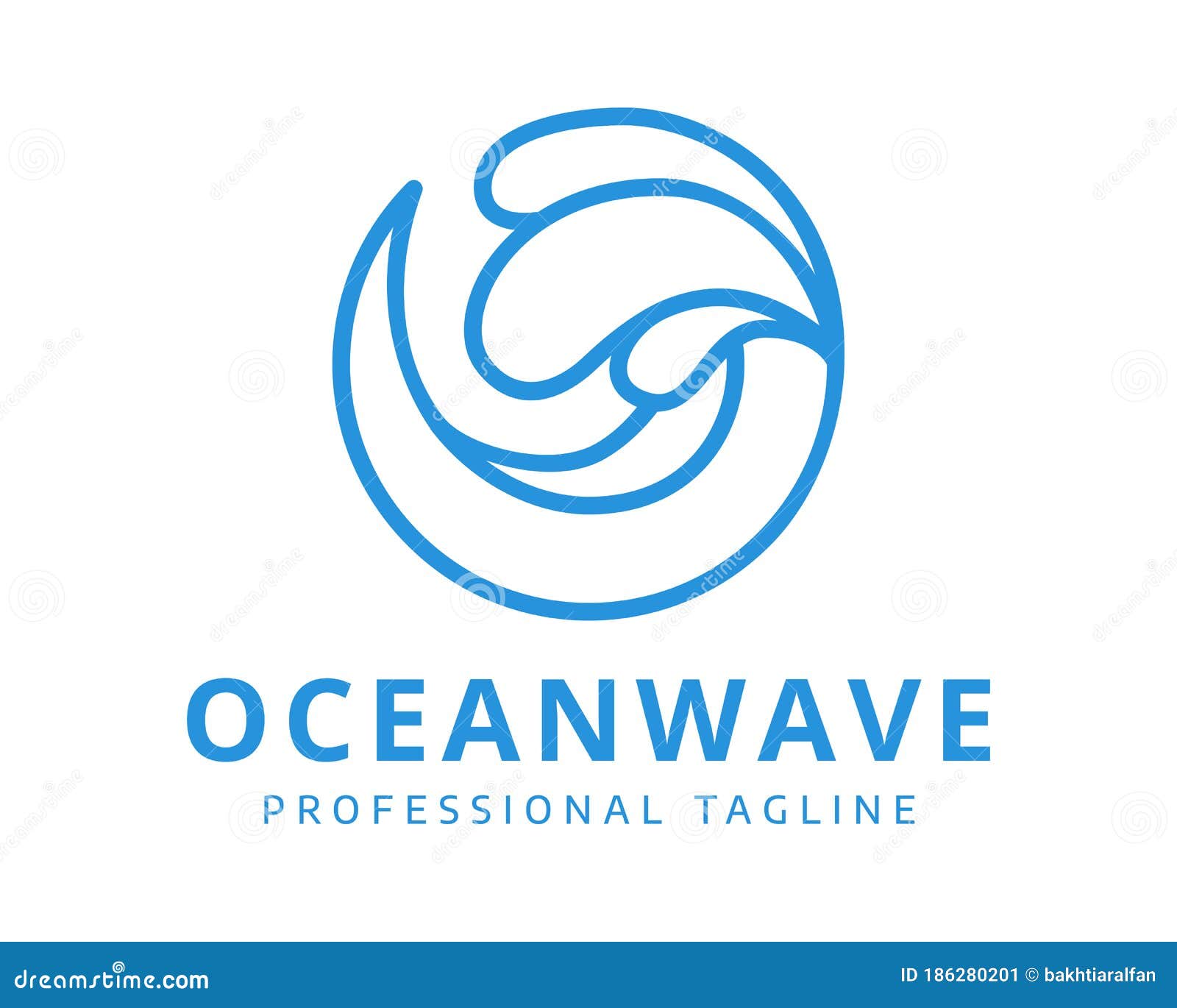 Circle Ocean Wave Logo Type Vector Stock Vector - Illustration of flow ...