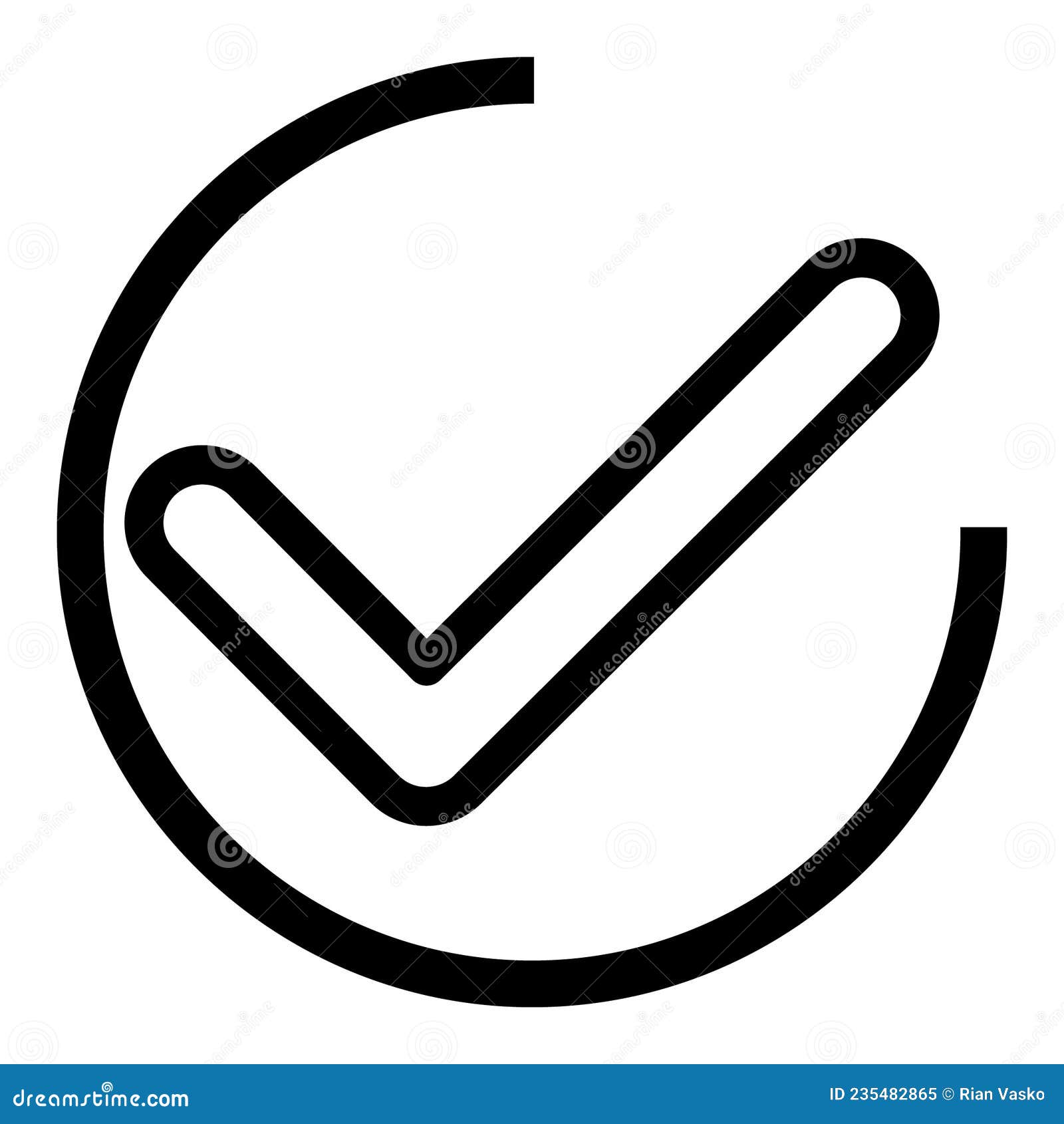 Circle Tick (sample two) stock vector. Illustration of shopping - 235482865