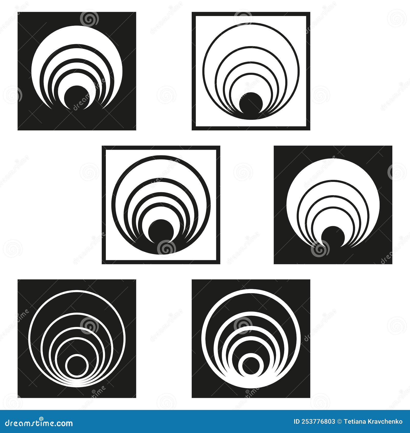 Icon with Circles Perspective for Frame. Round Frame Set. Business ...