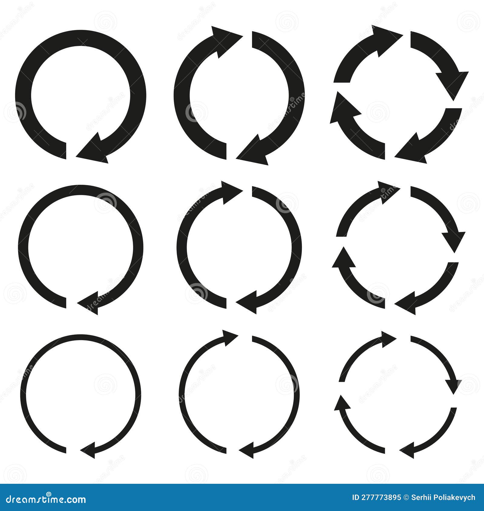 Icon with Circular Arrows. Vector Infographic. Icon Set. Vector ...