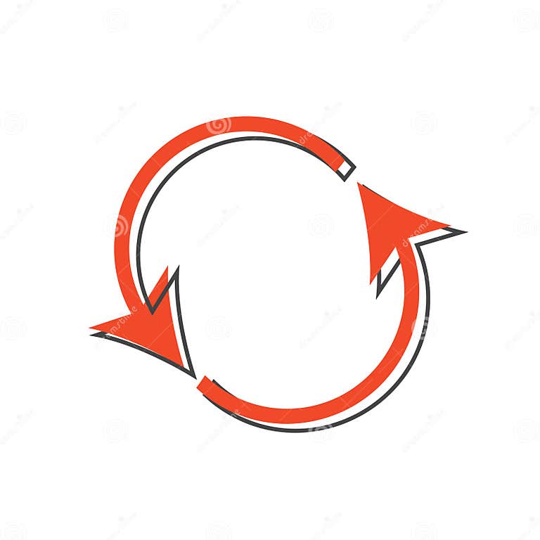 Icon Circulating. Reset Button, Reload on Cartoon Style Stock Vector ...