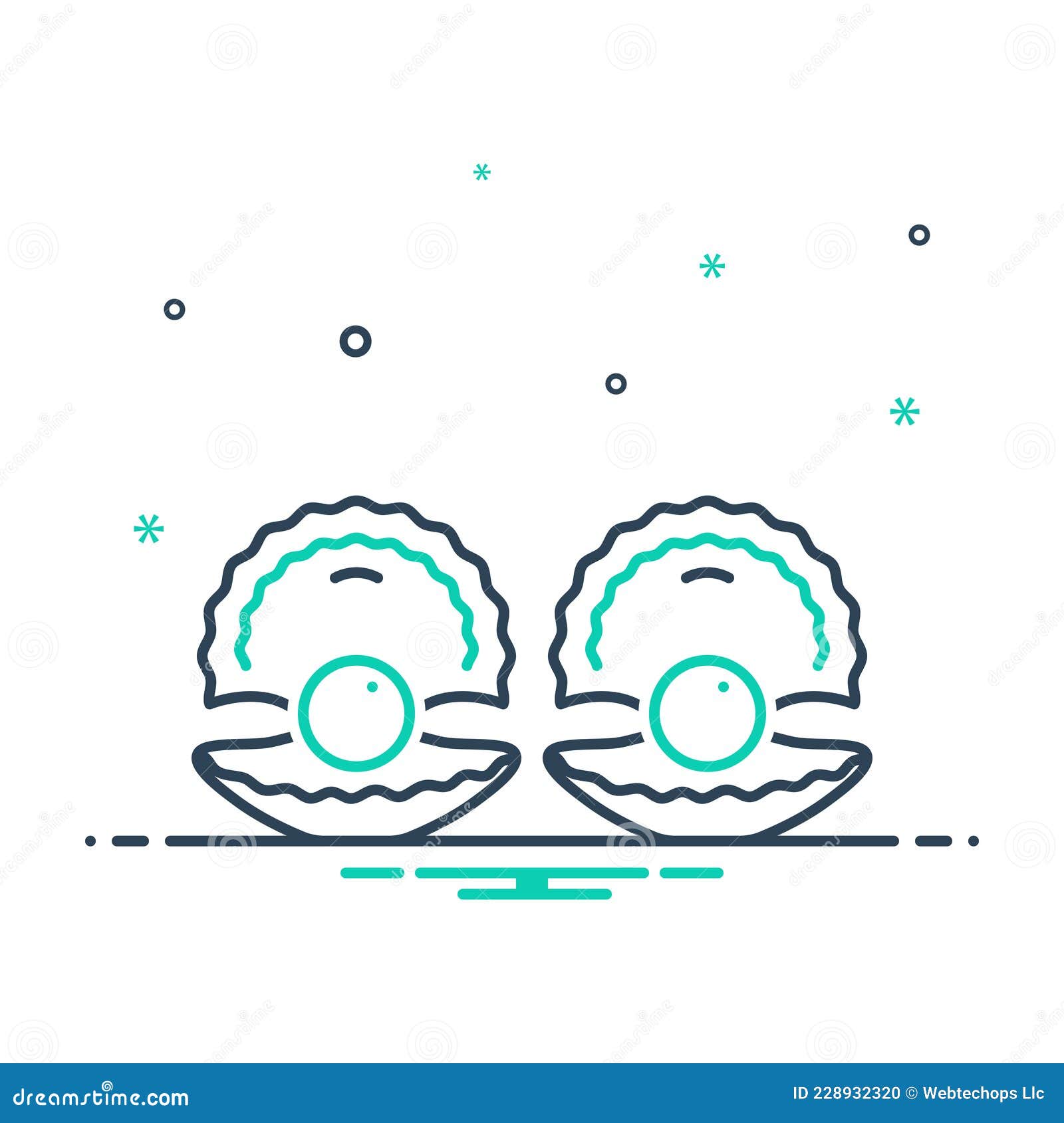 Mix Icon for Clams, Shell and Sea Stock Vector - Illustration of clams ...