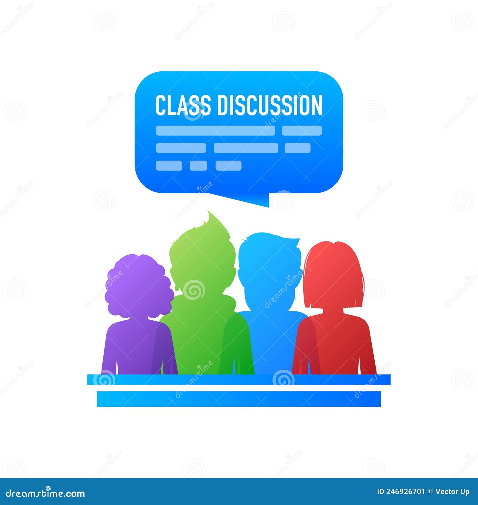 Icon with Class Discussion. Computer Technology Isometric Illustration ...