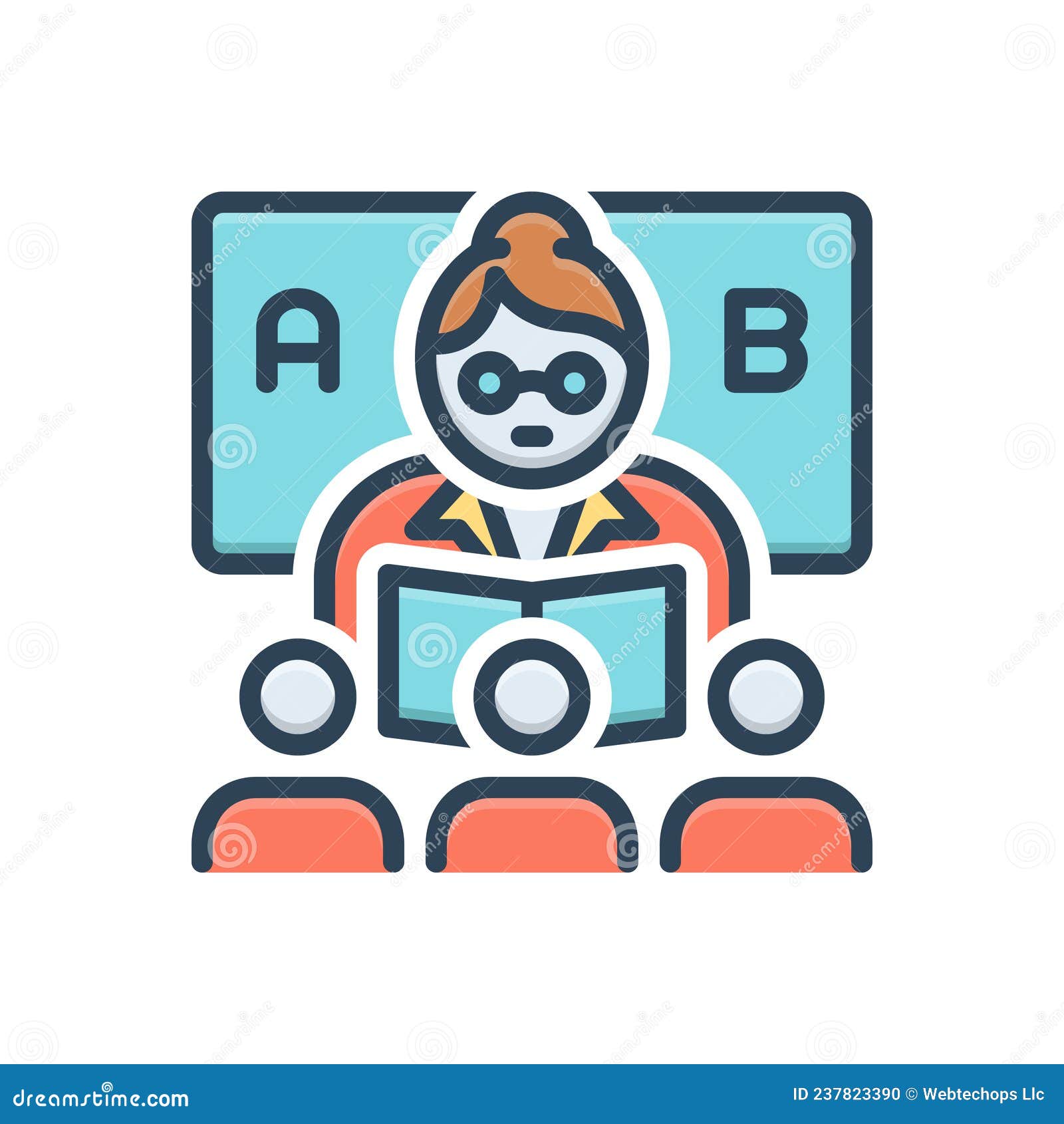 Color Illustration Icon for Classroom, Student and Teacher Stock ...