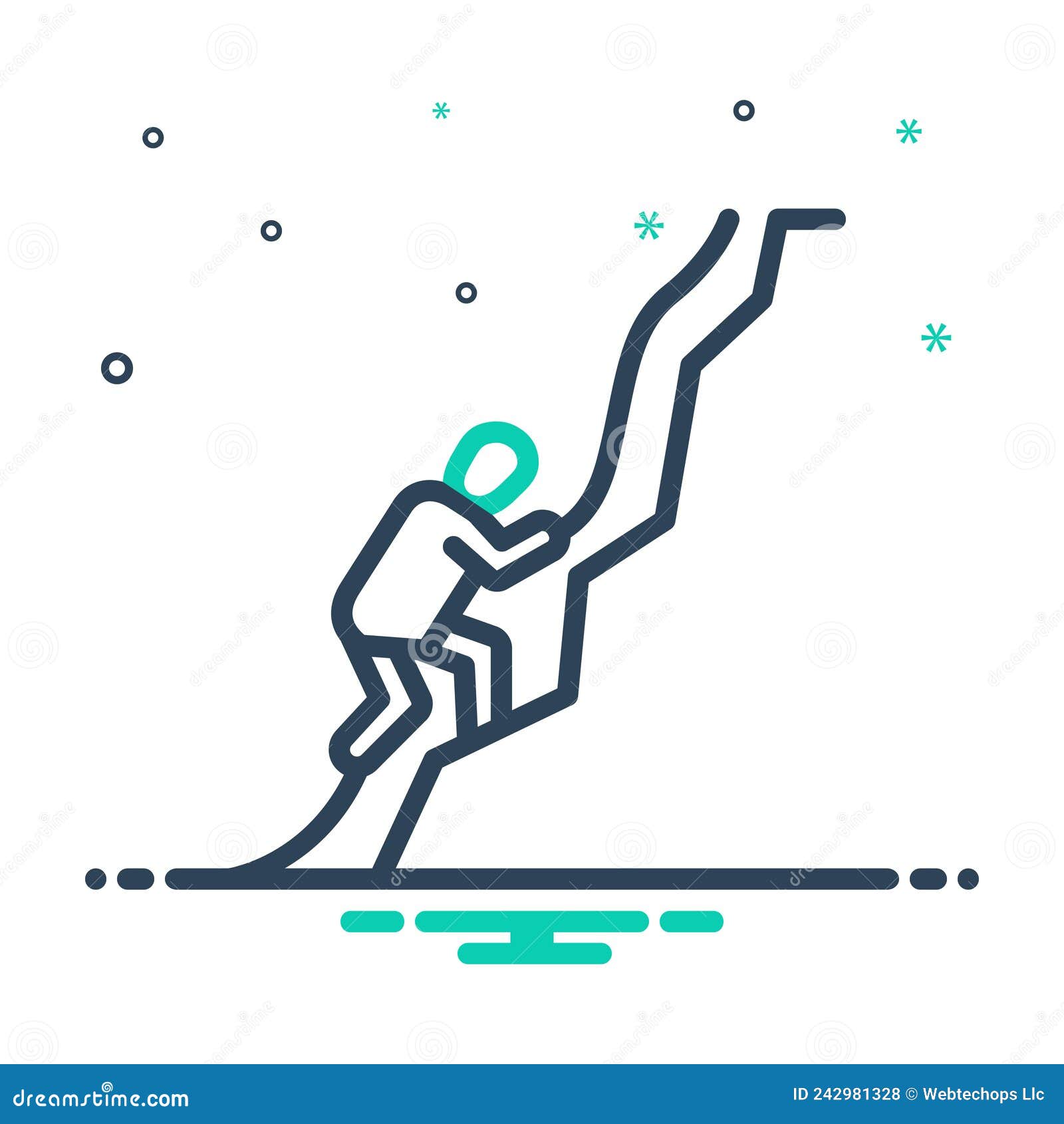 Mix Icon for Climb, Rappelling and Abseiling Stock Vector ...