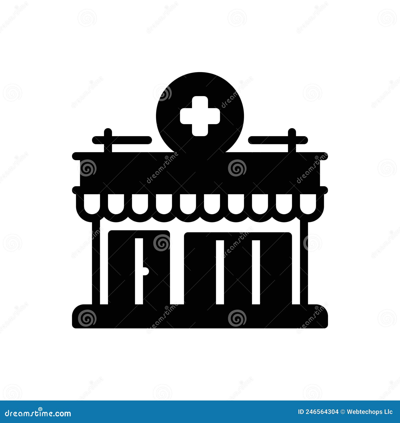 Black Solid Icon for Clinic, Hospital and Dispensary Stock Vector ...