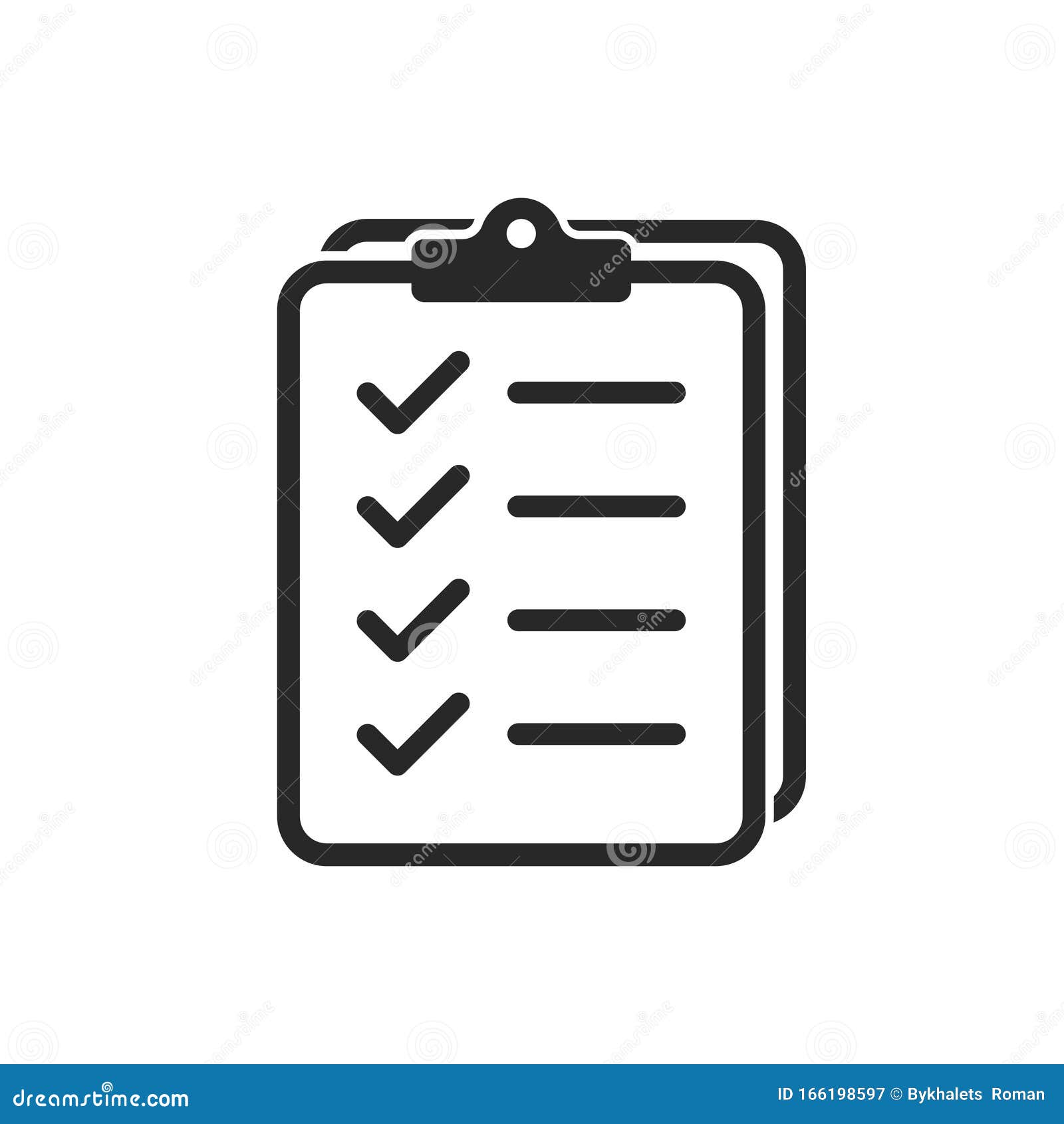 Icon Clipboard Checklist or Document with Checkmark with Text in Flat ... Icon Clipboard Checklist or Document with Checkmark with Text in Flat ...