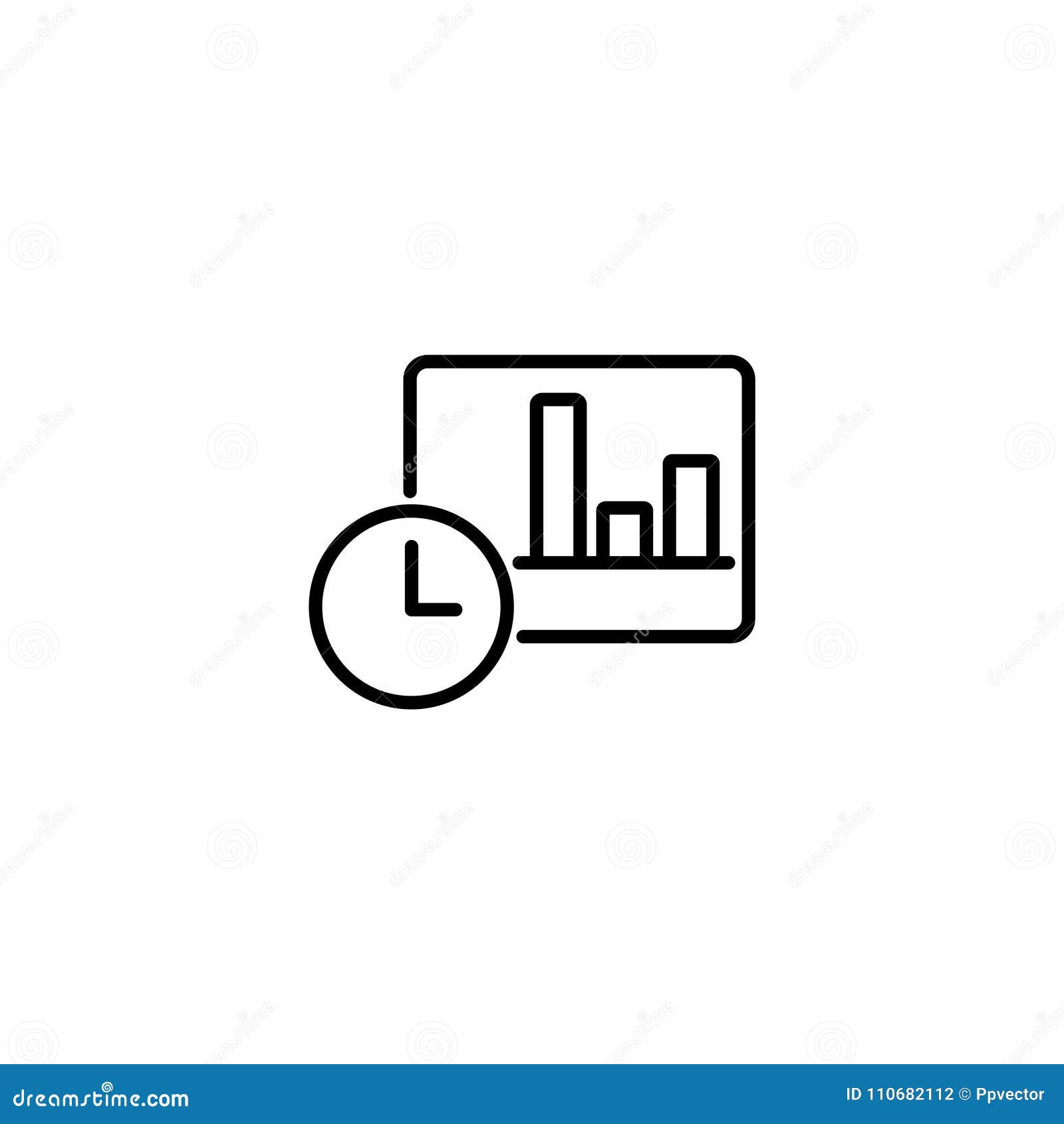 Icon. Clock and Graph, Analytics Stock Vector - Illustration of growth ...