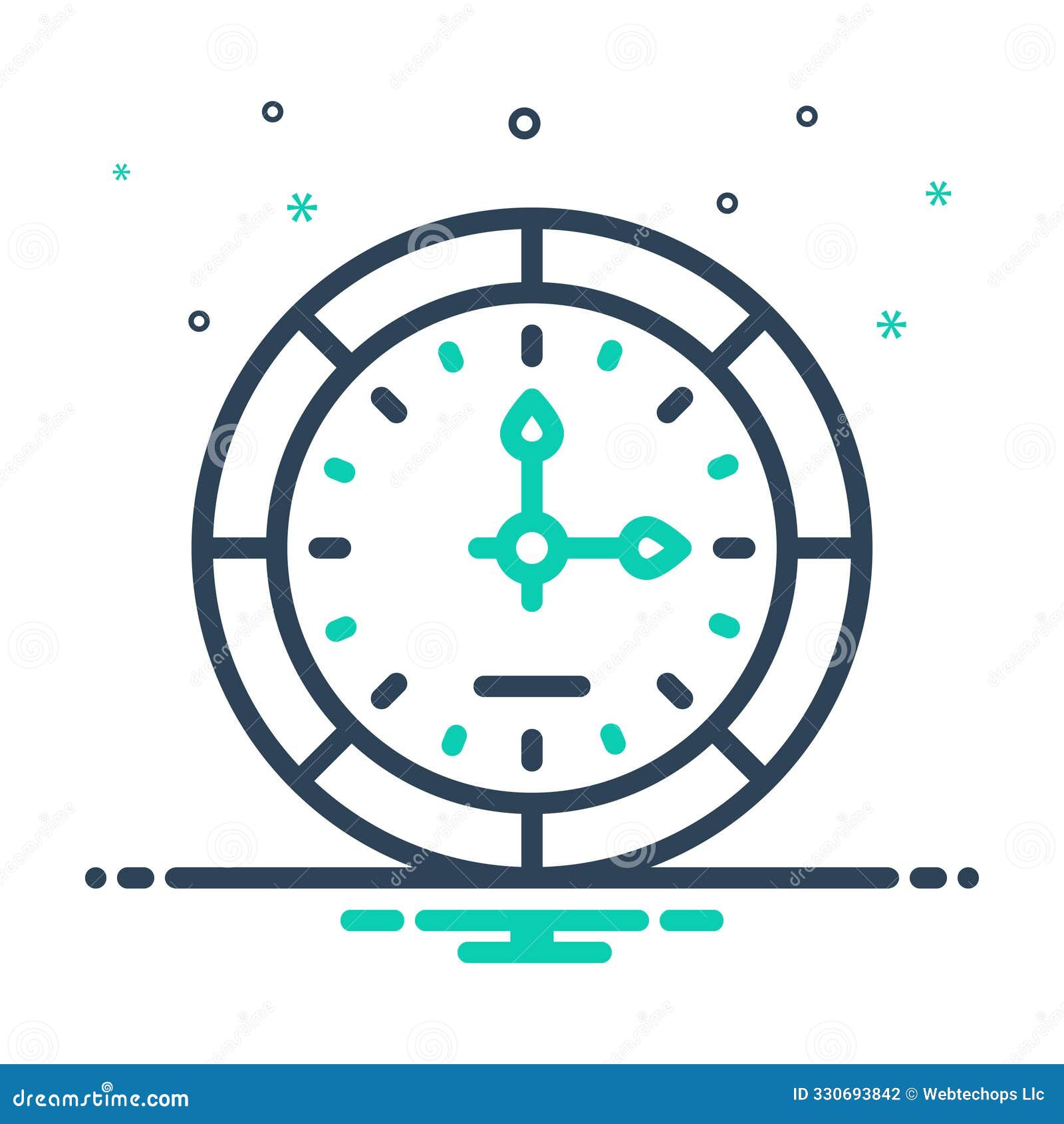 Mix Icon for Clock, Time and Clockwise Stock Illustration ...