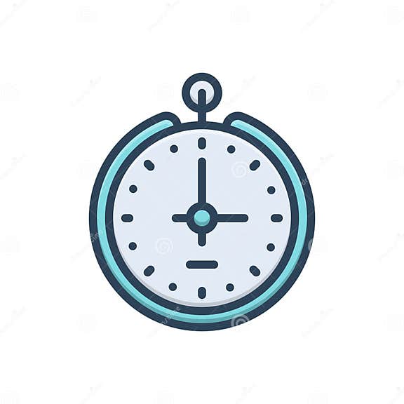 Color Illustration Icon for Clock, Timer and Time Stock Illustration ...