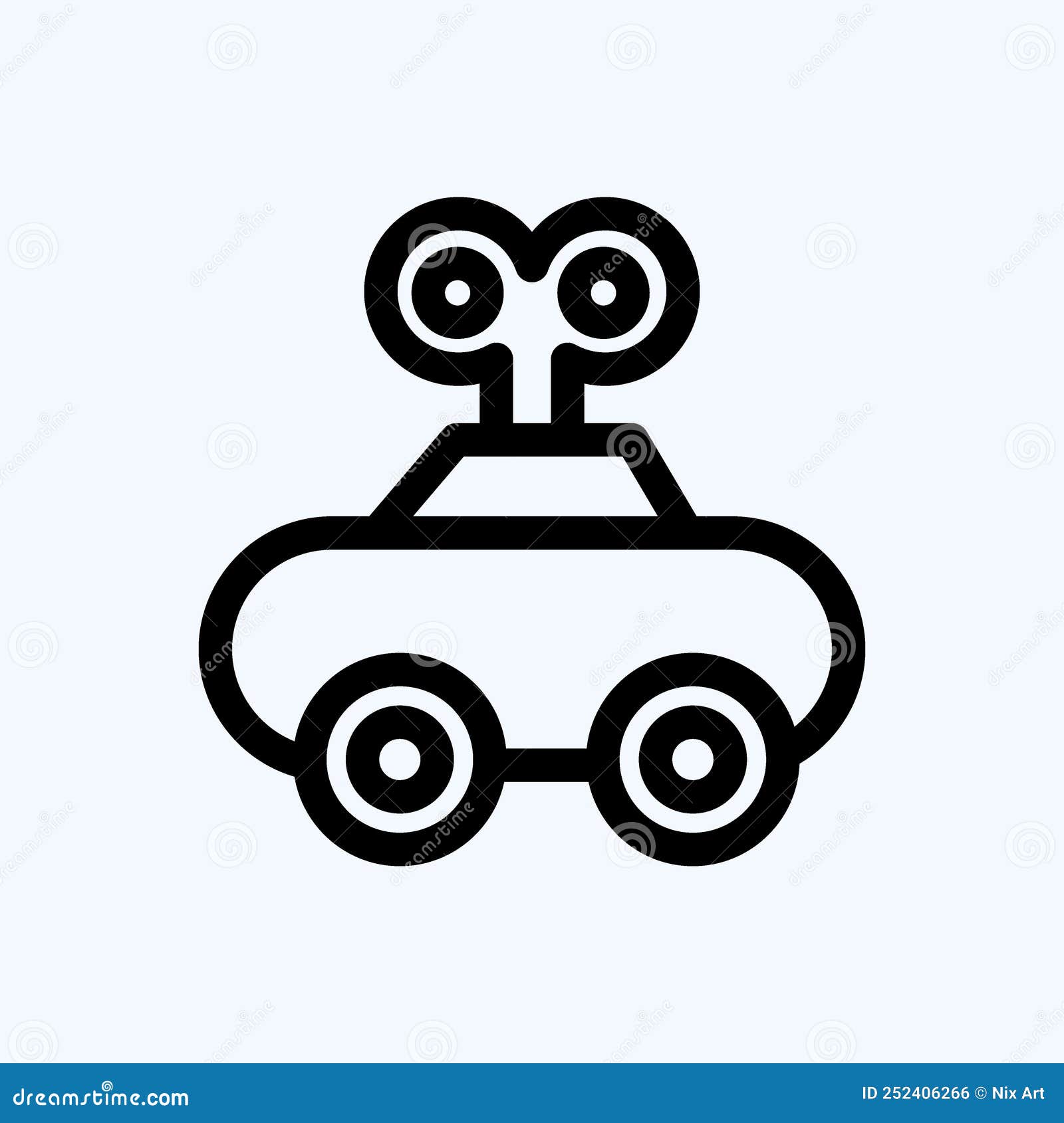 Icon Clockwork Car. Suitable for Kids Symbol. Line Style. Simple Design ...