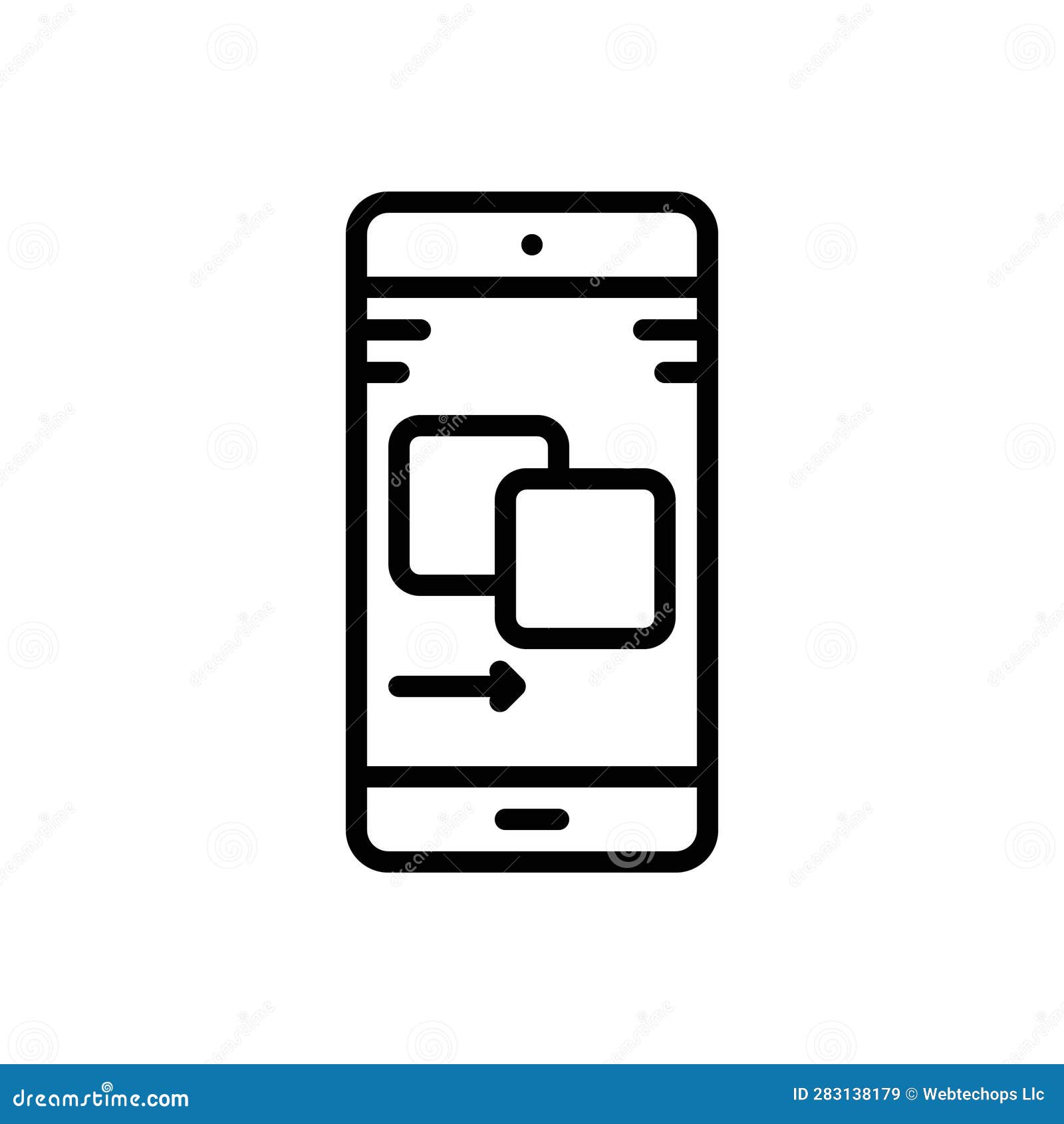 Duplicate Clone Or Copy File Symbol With Arrow Icon Concept Flat And